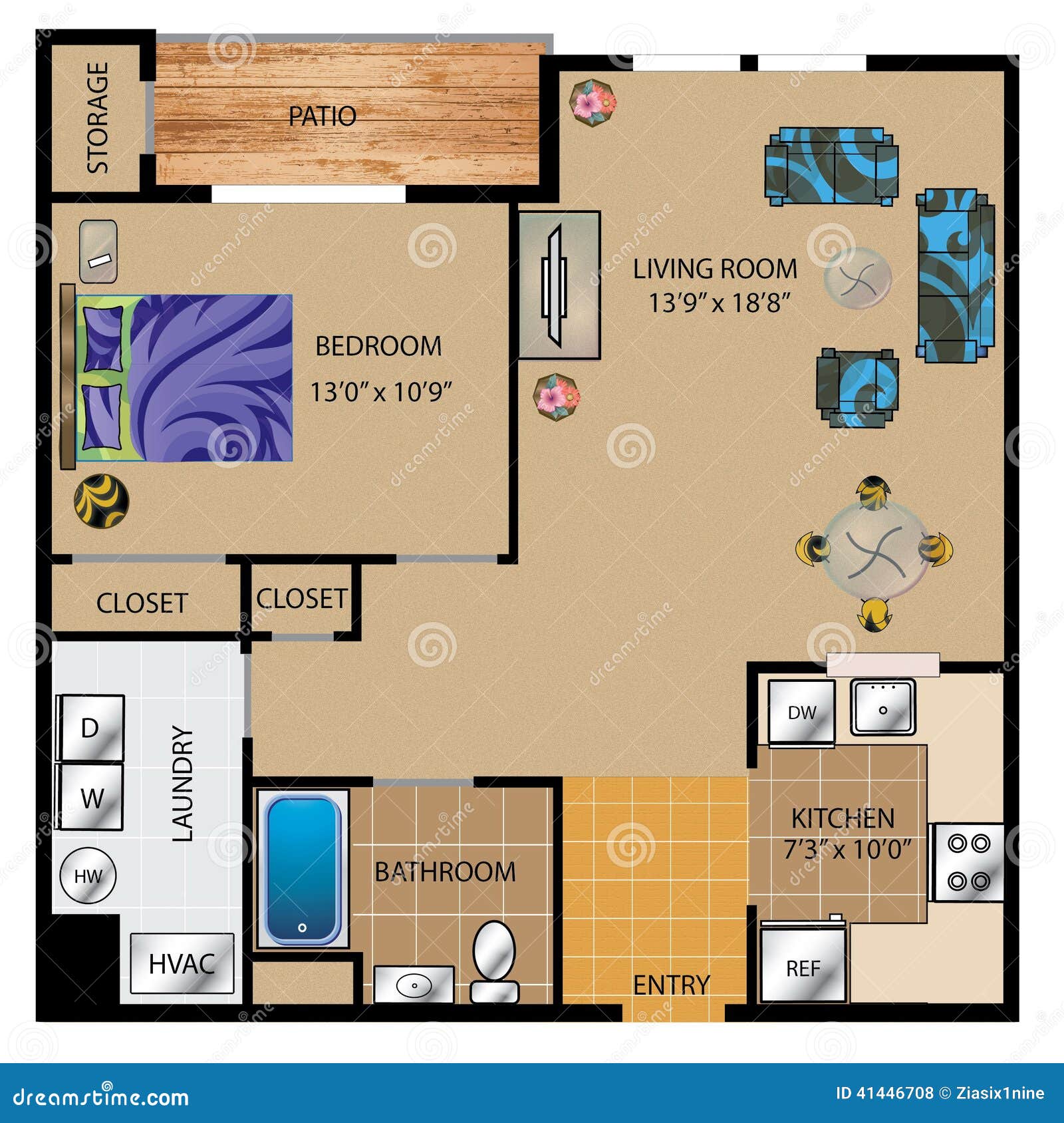 3D Het Ontwerp Van Het Vloerplan Stock Illustratie - Illustration of ...