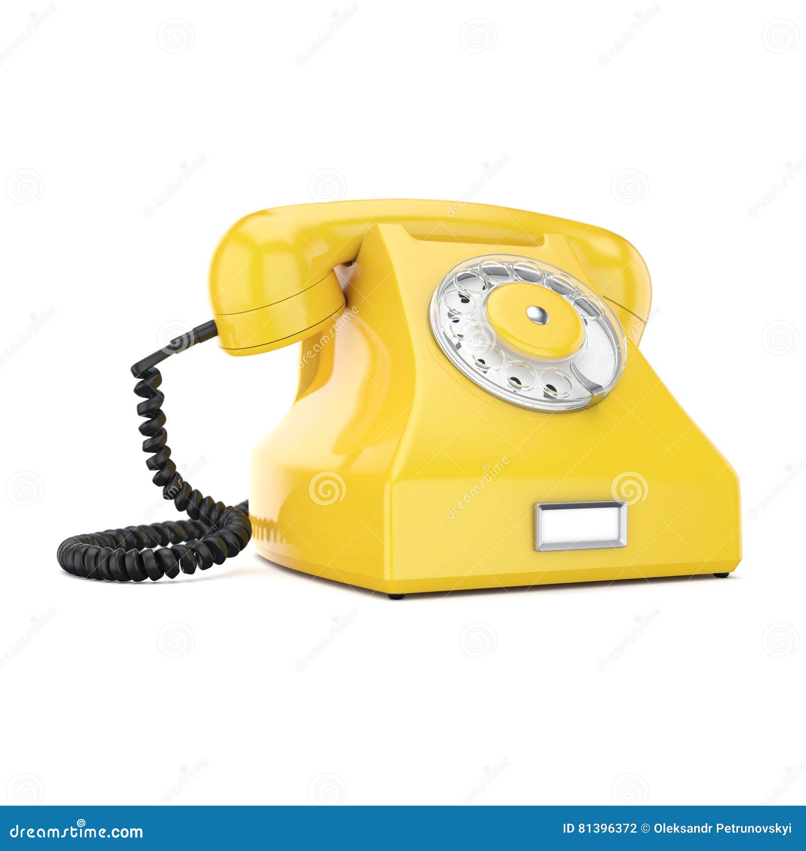 3D Het Teruggeven Oude Gele Telefoon Stock Illustratie - Illustration ...