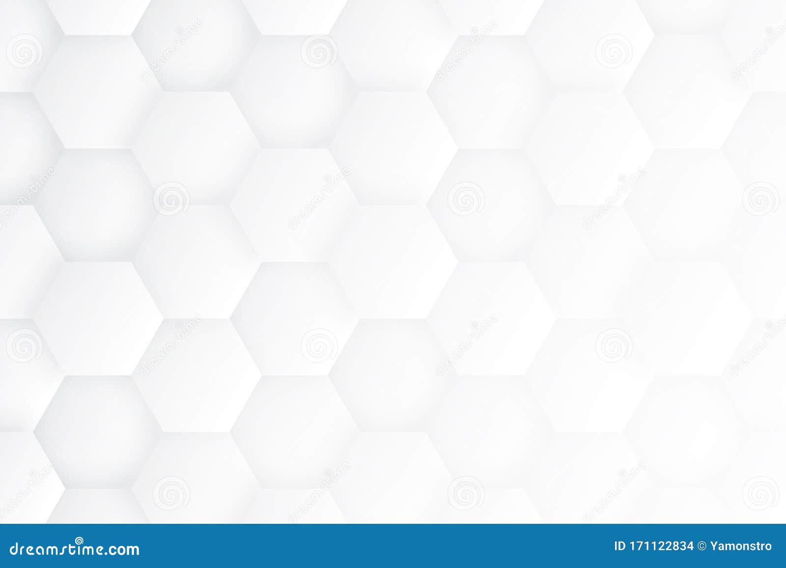 3D Hexagon Blocks High Technology Structure White Abstract Minimalist ...