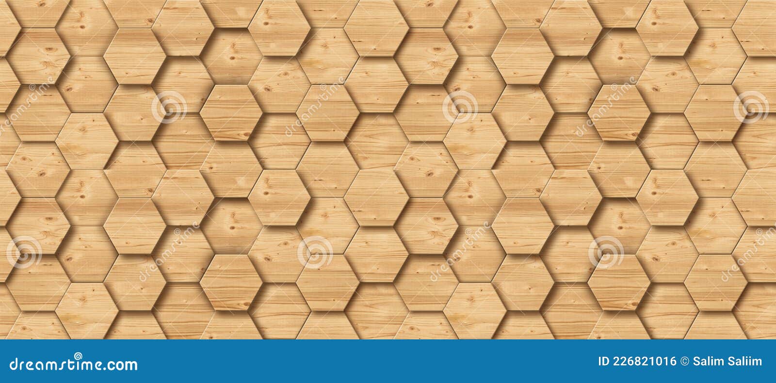 3D Hexagon Made of Wood Decor. Material Wood Oak Stock Illustration ...