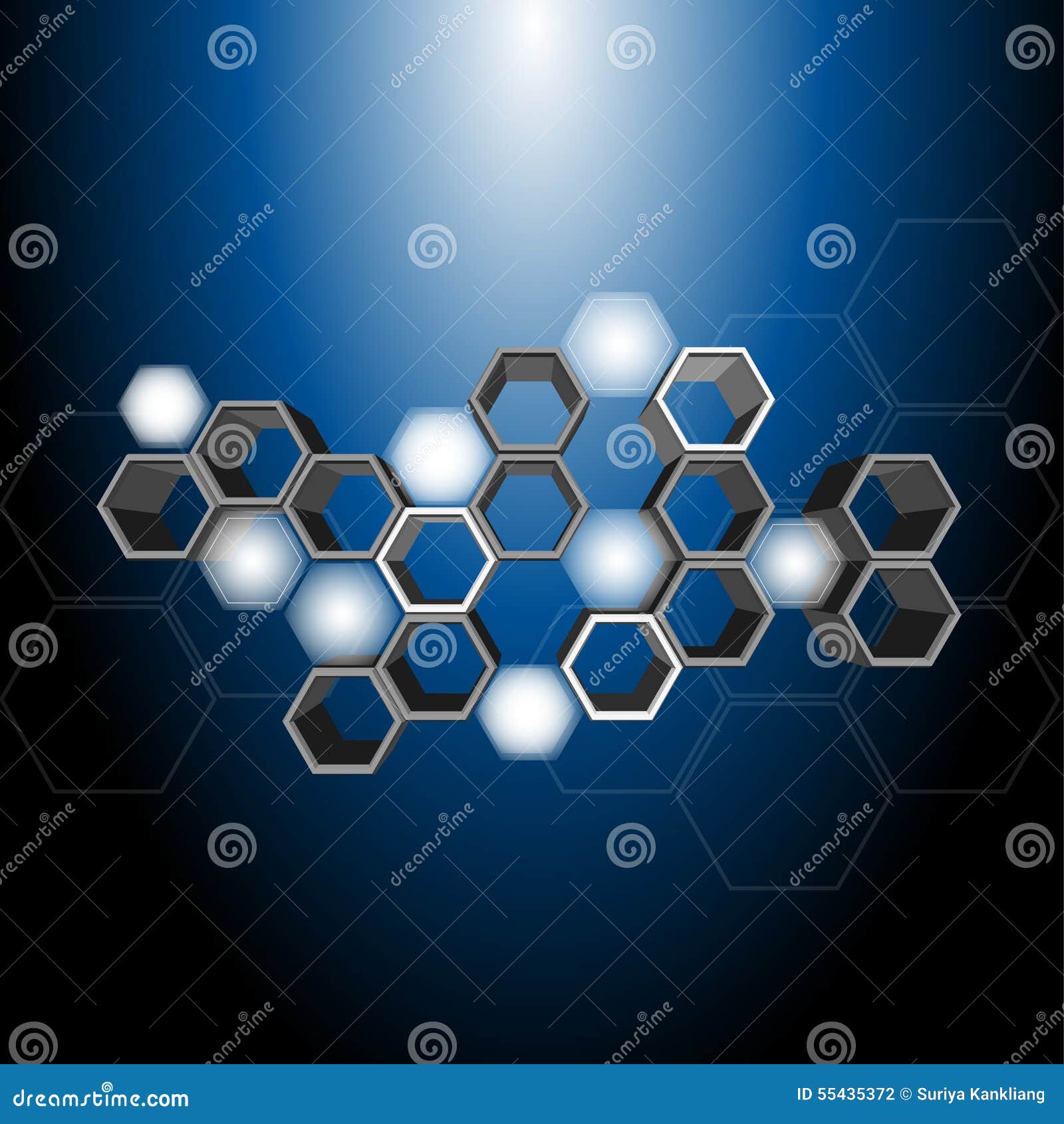 3d hexagon pattern stock vector. Illustration of honeycomb - 55435372