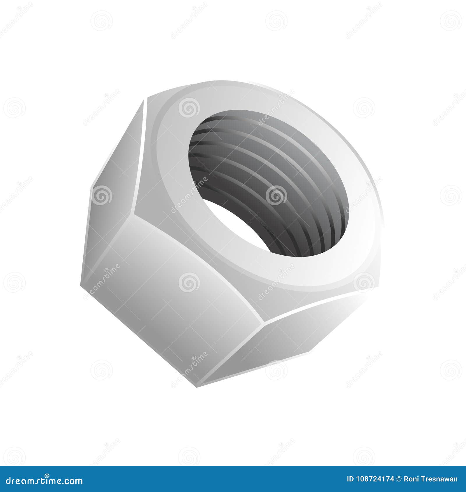 3D Hexagonal Metal Nut Graphic Design Object Stock Vector ...