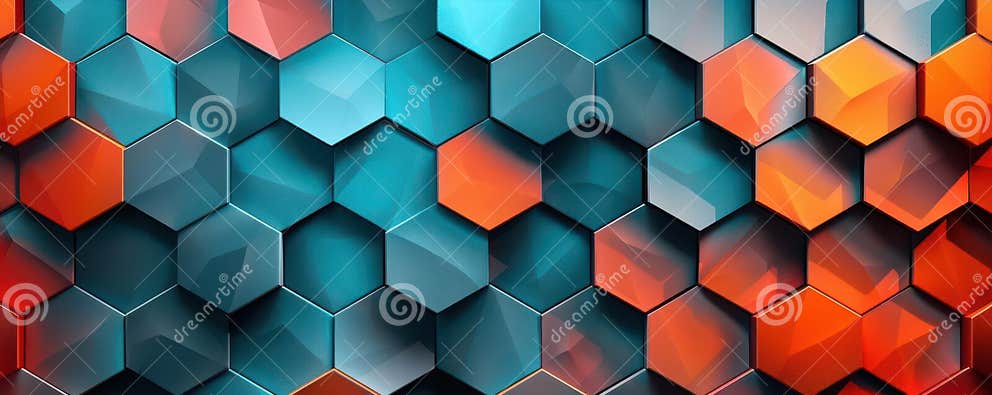 3D Hexagonal Prism Pattern with Smooth Gradients in Vibrant Colors ...