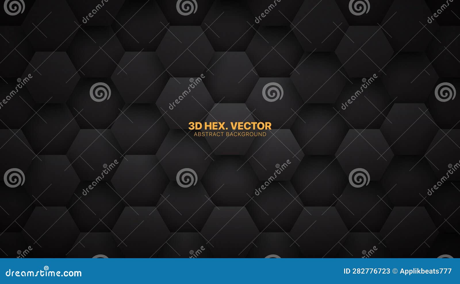 3D Hexagonal Structure Minimalist Black Technology Abstract Background ...