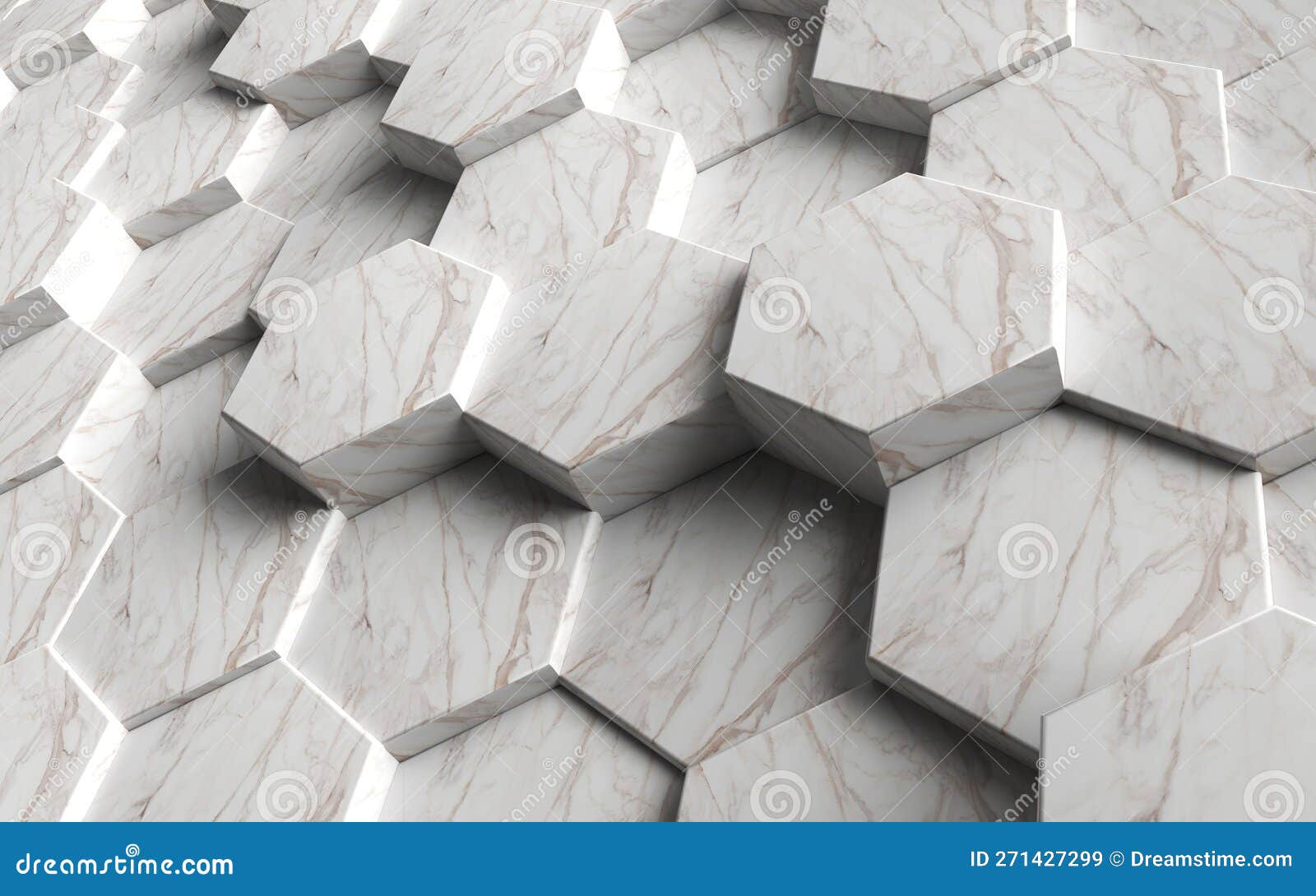 3d Hexagons Background, Made of Marble Material in Frontal View. 3d ...