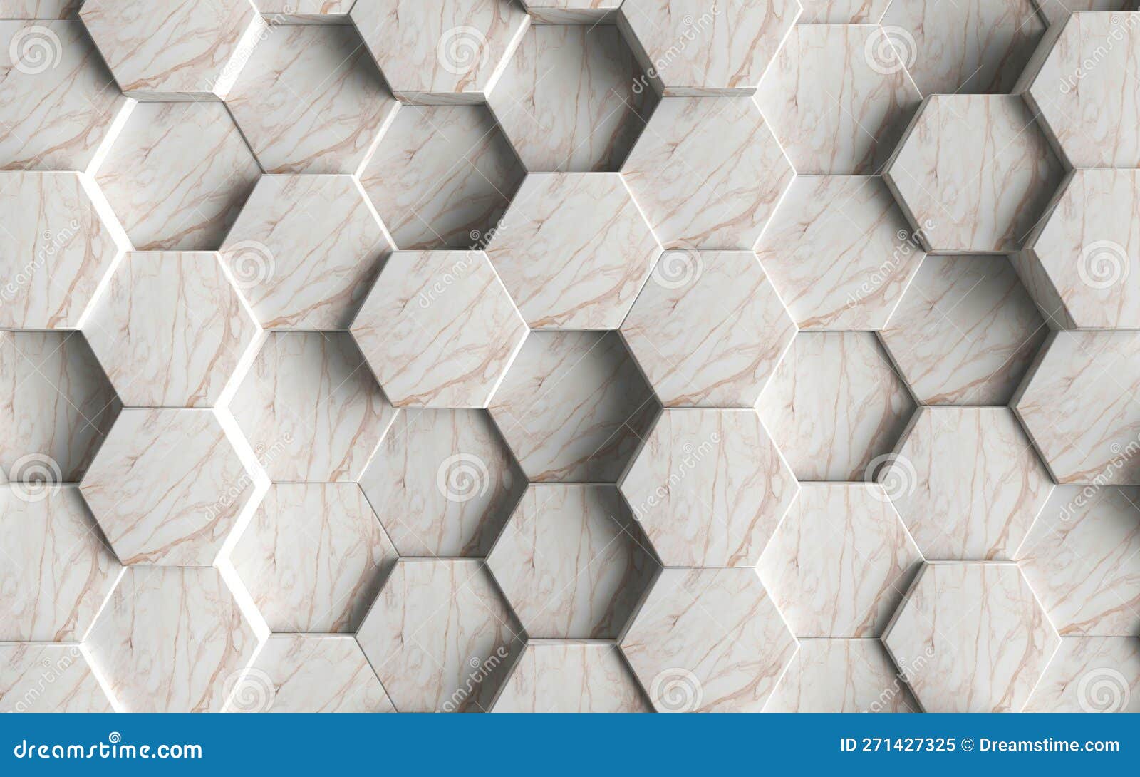 3d Hexagons Background, Made of Marble Material in Frontal View. 3d ...