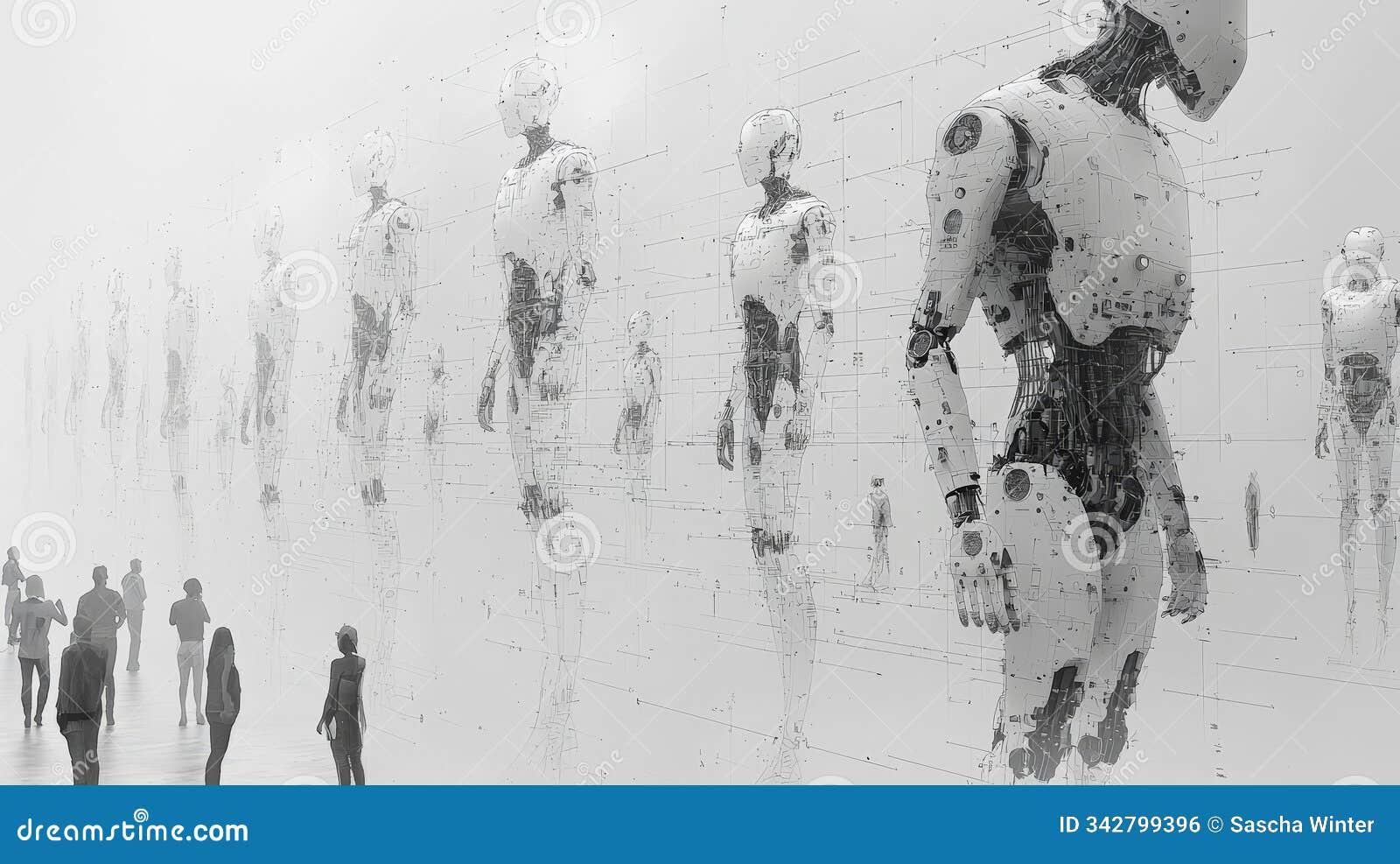 3D Hierarchical Organization Chart with Human and Robot Members ...