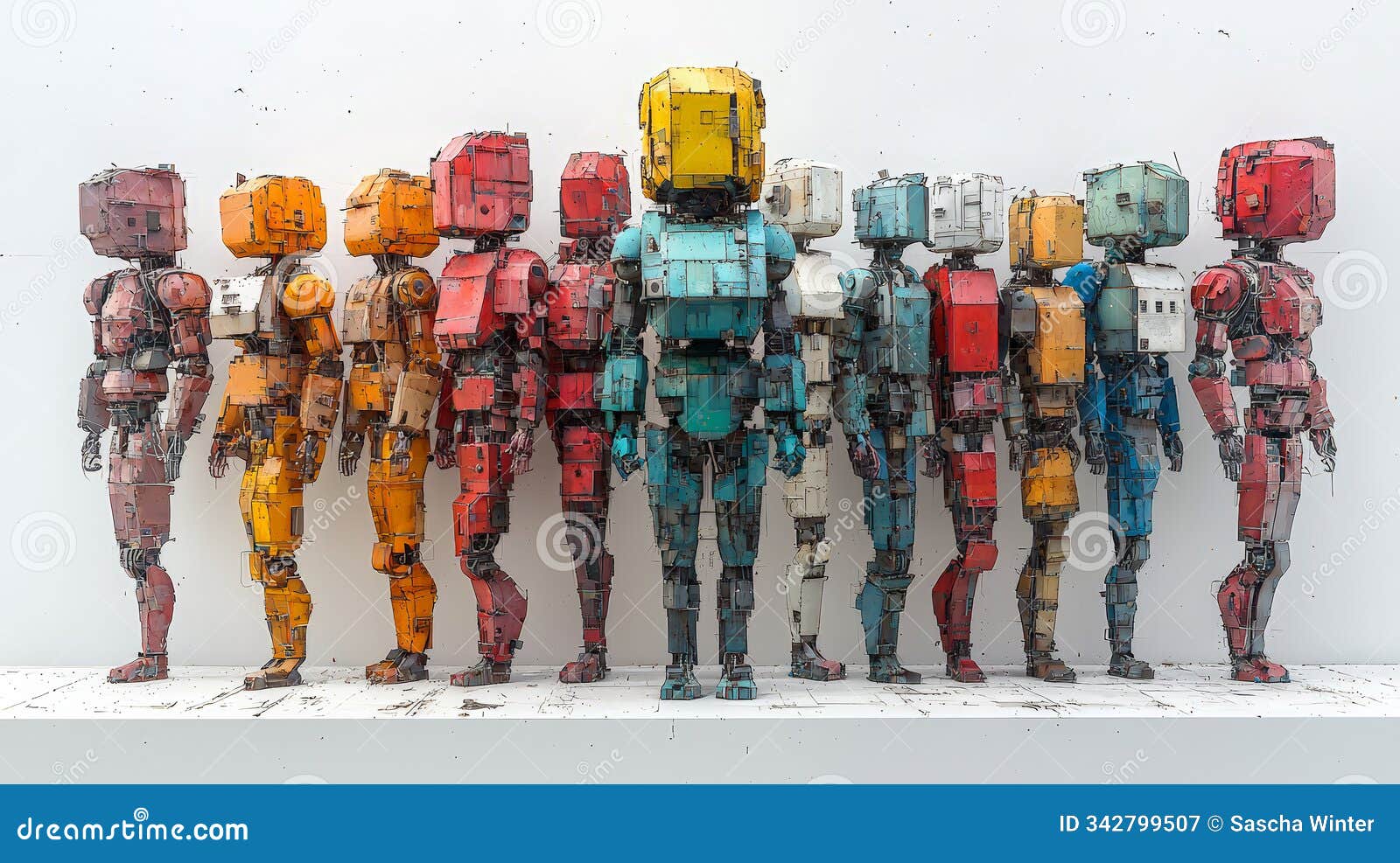 3D Hierarchical Organization Chart with Human and Robot Members ...