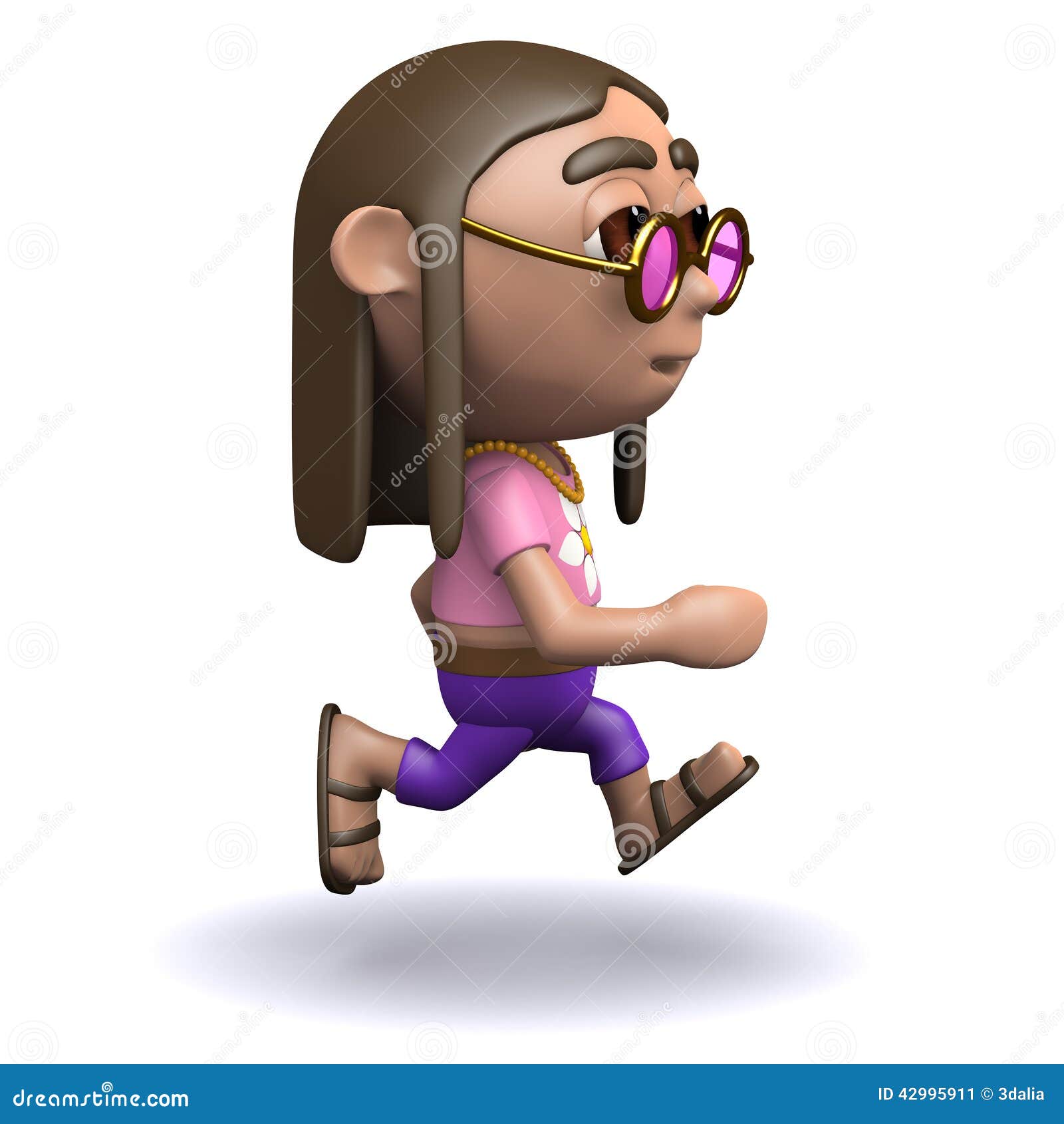 3d Hippy is running stock illustration. Illustration of lifestyle ...