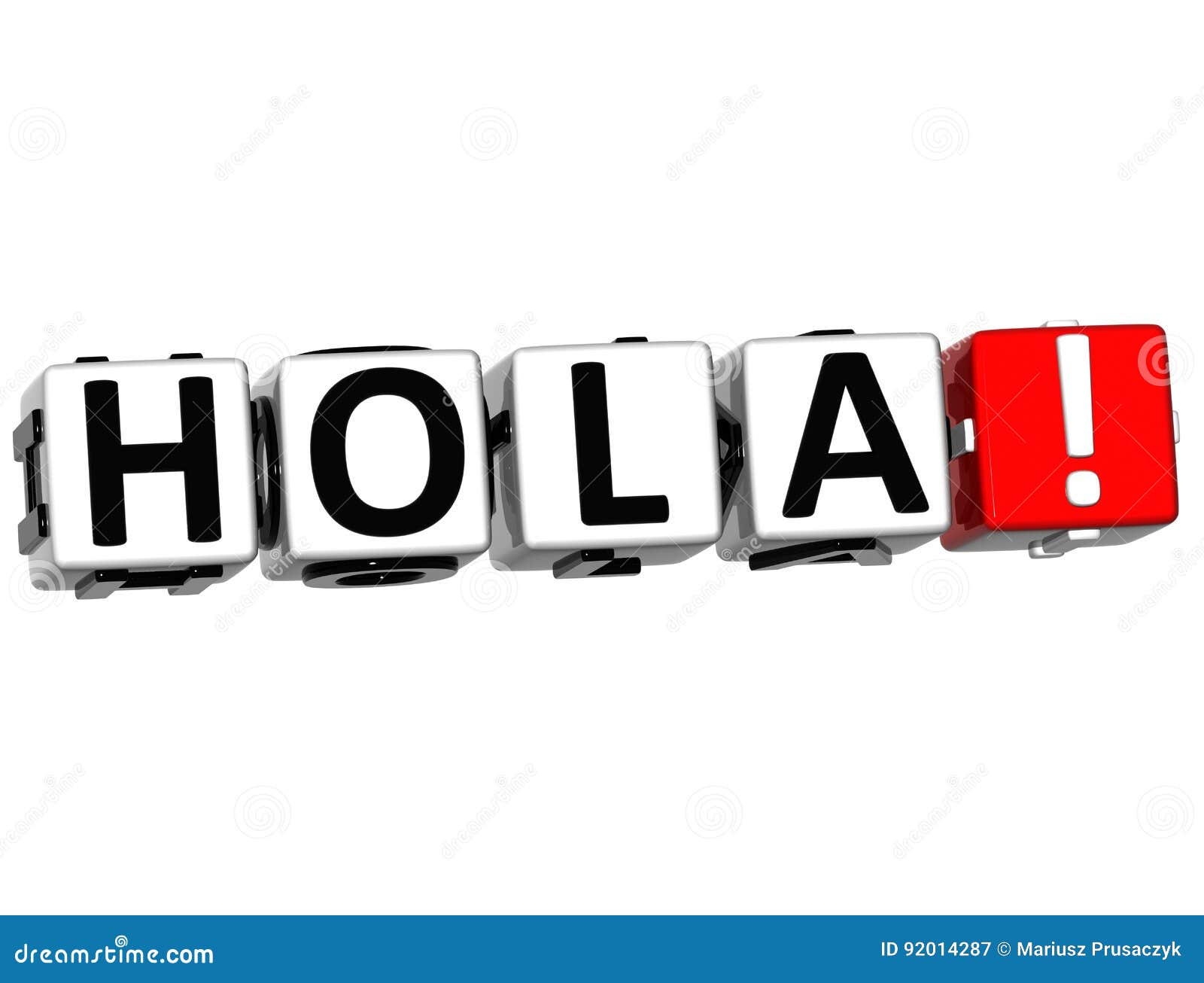 3D Hola Block Text On White Background Stock Illustration ...