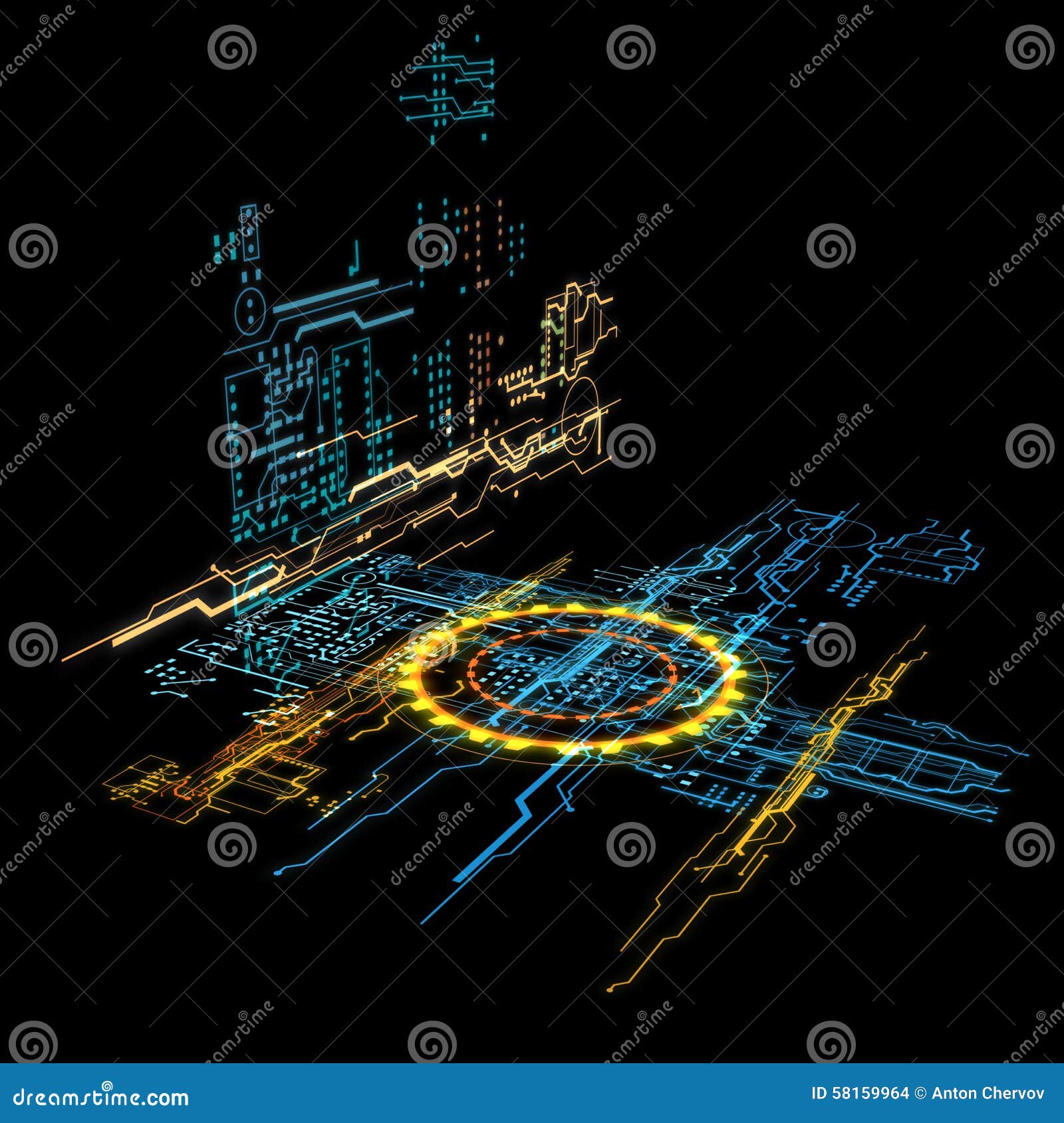 3d hologram stock illustration. Illustration of hologram - 58159964