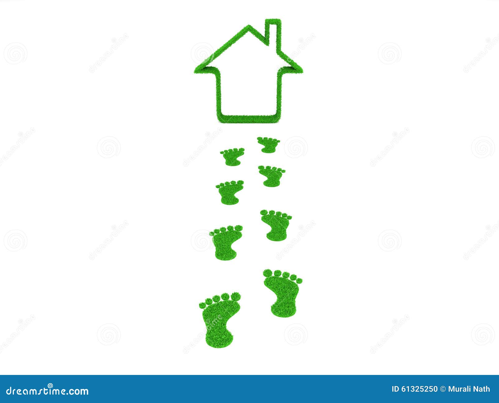 3D Home with Footprint stock illustration. Illustration of barefoot ...