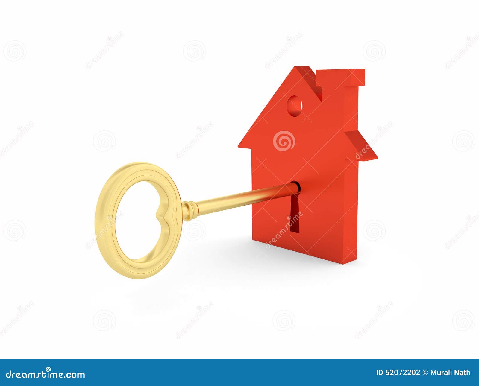 3d Home with Key stock illustration. Illustration of concept - 52072202