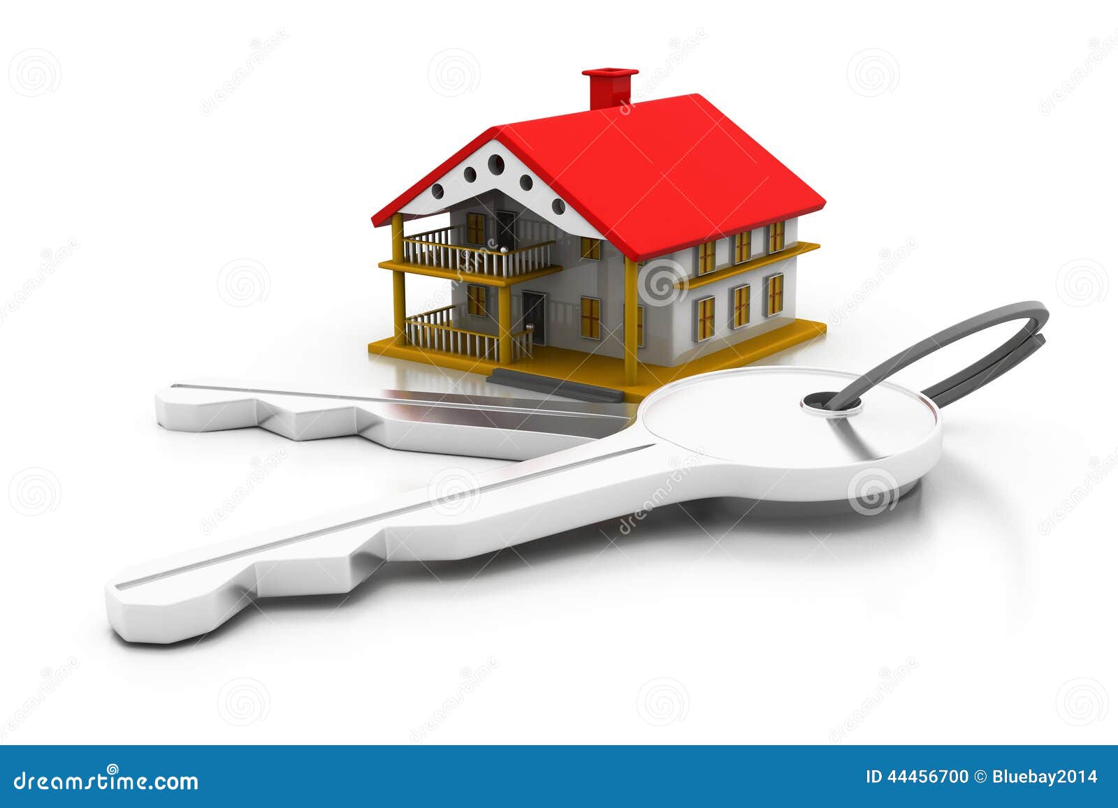 3d home with key stock illustration. Illustration of housing - 44456700