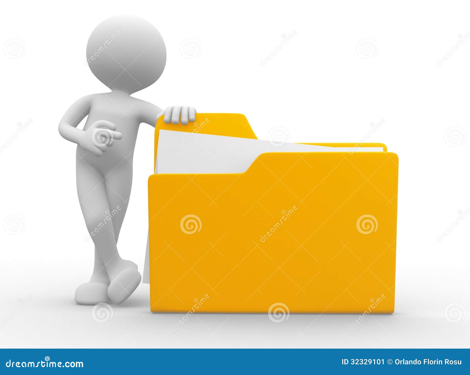 3d Homme, Personne Avec Un Dossier Illustration Stock - Illustration du ...