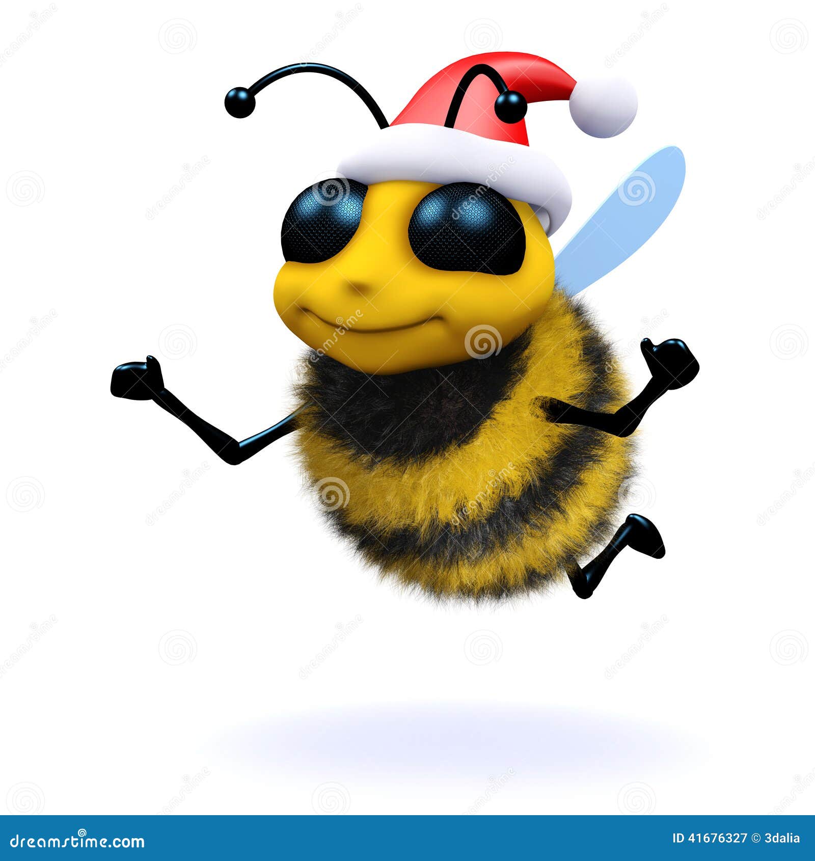 3d Honey Bee Santa Claus stock illustration. Illustration of insect ...