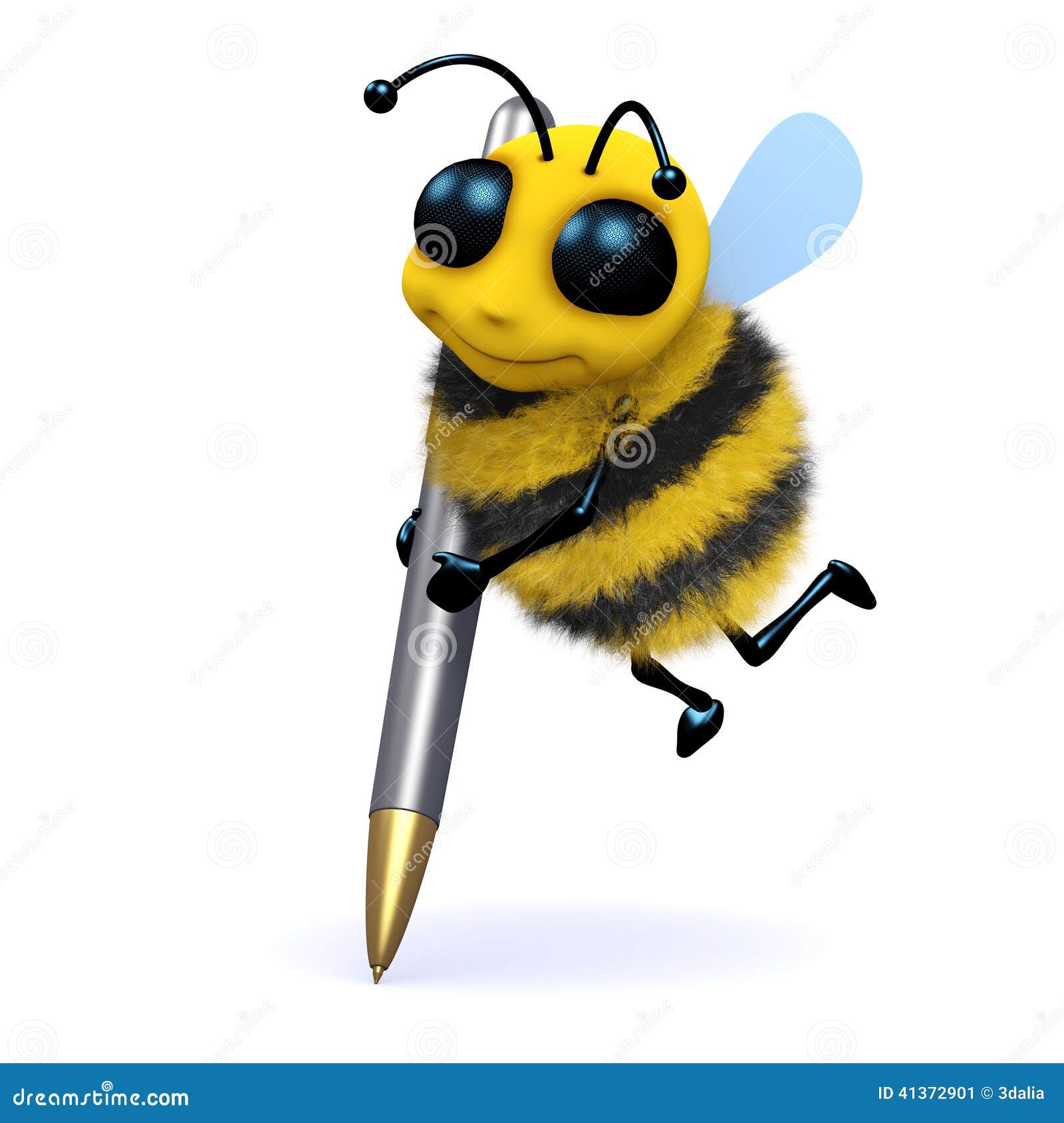 3d Honey bee writes stock illustration. Illustration of character ...