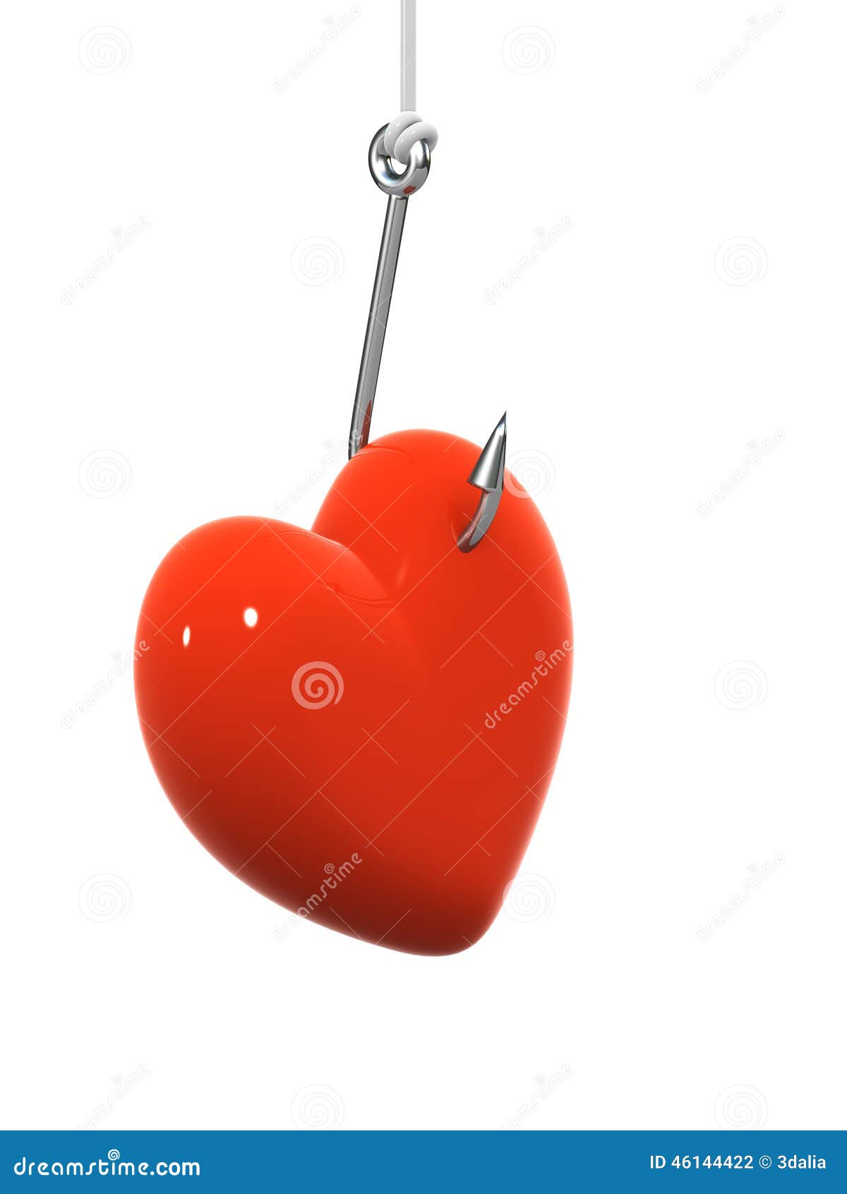 3d Hooked heart stock illustration. Illustration of marriage - 46144422