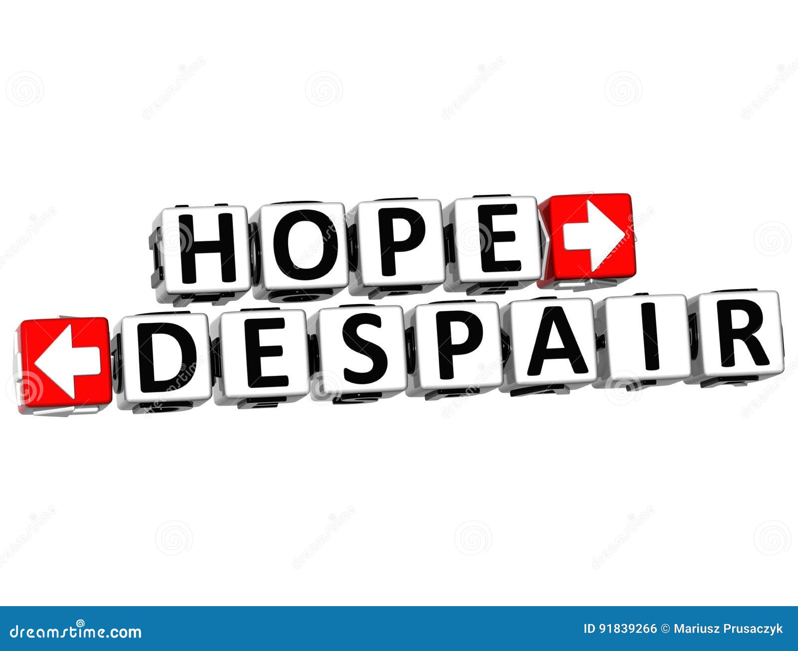 3D Hope Despair Button Click Here Block Text Stock Illustration ...