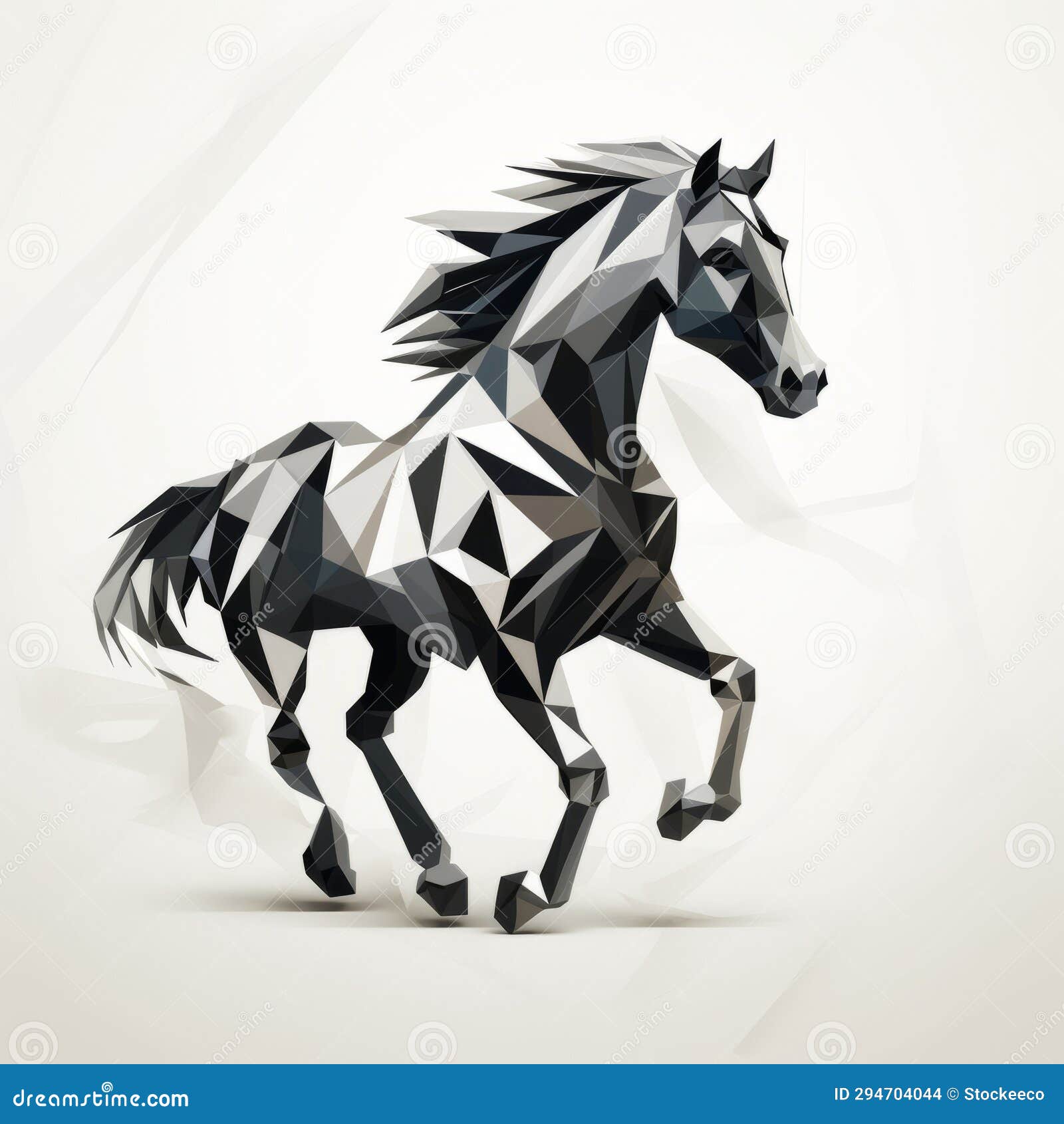 Polygonal Horse Pattern Illustration with Dramatic Movement Stock ...