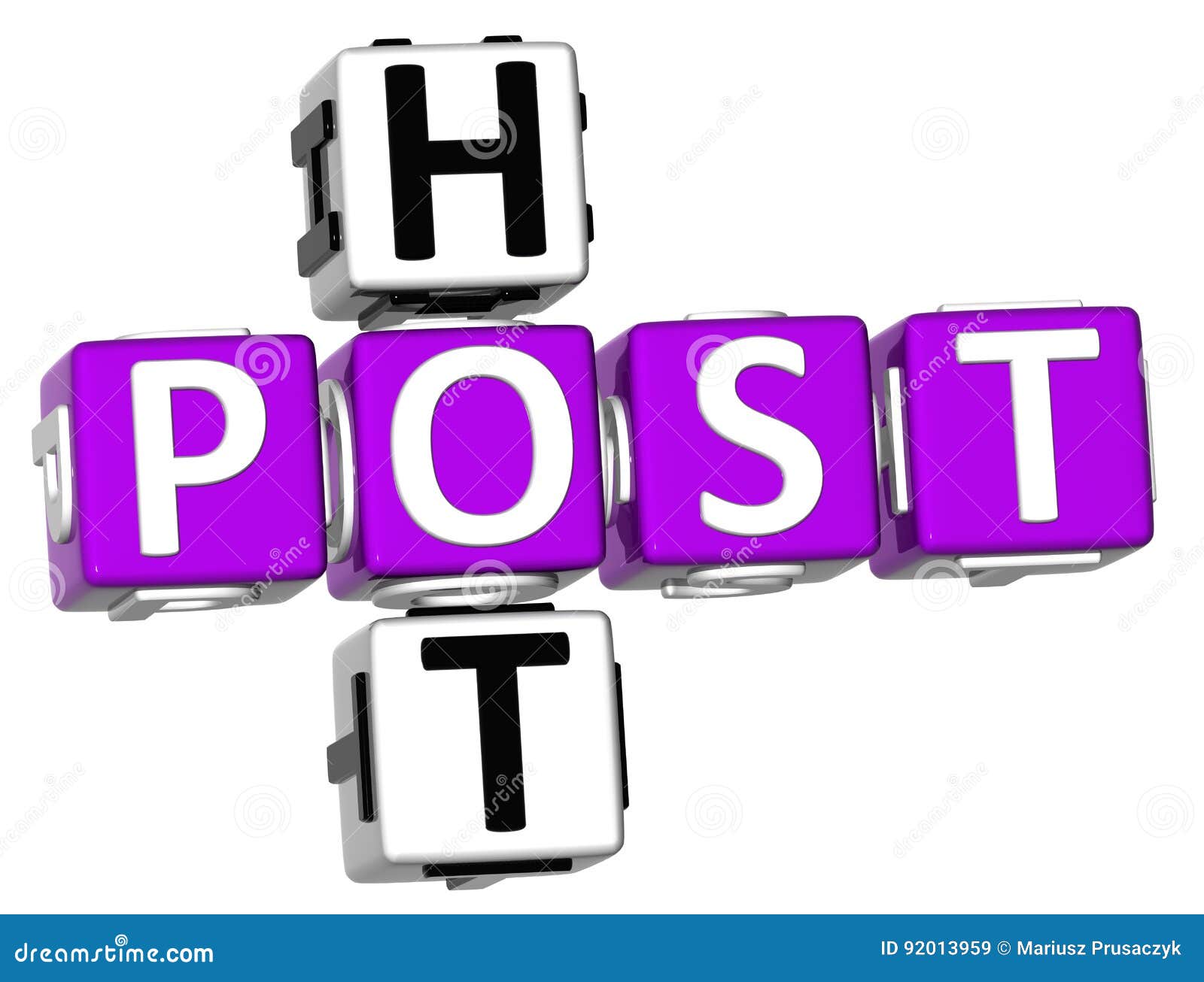 3D Hot Post Crossword stock illustration. Illustration of cutout - 92013959