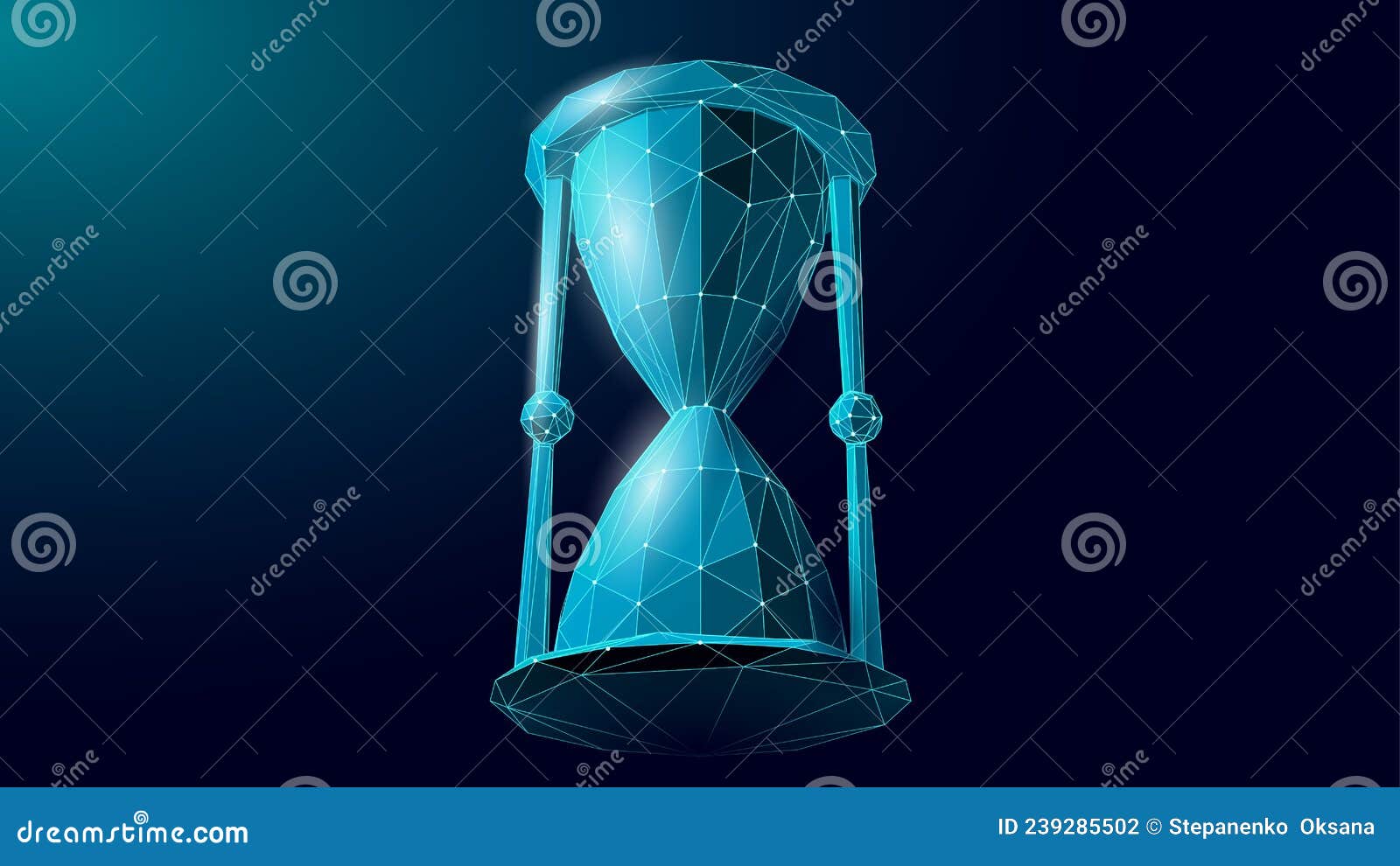 3D Hourglass Time Flow Clock. Business Strategy Countdown Work Deadline ...