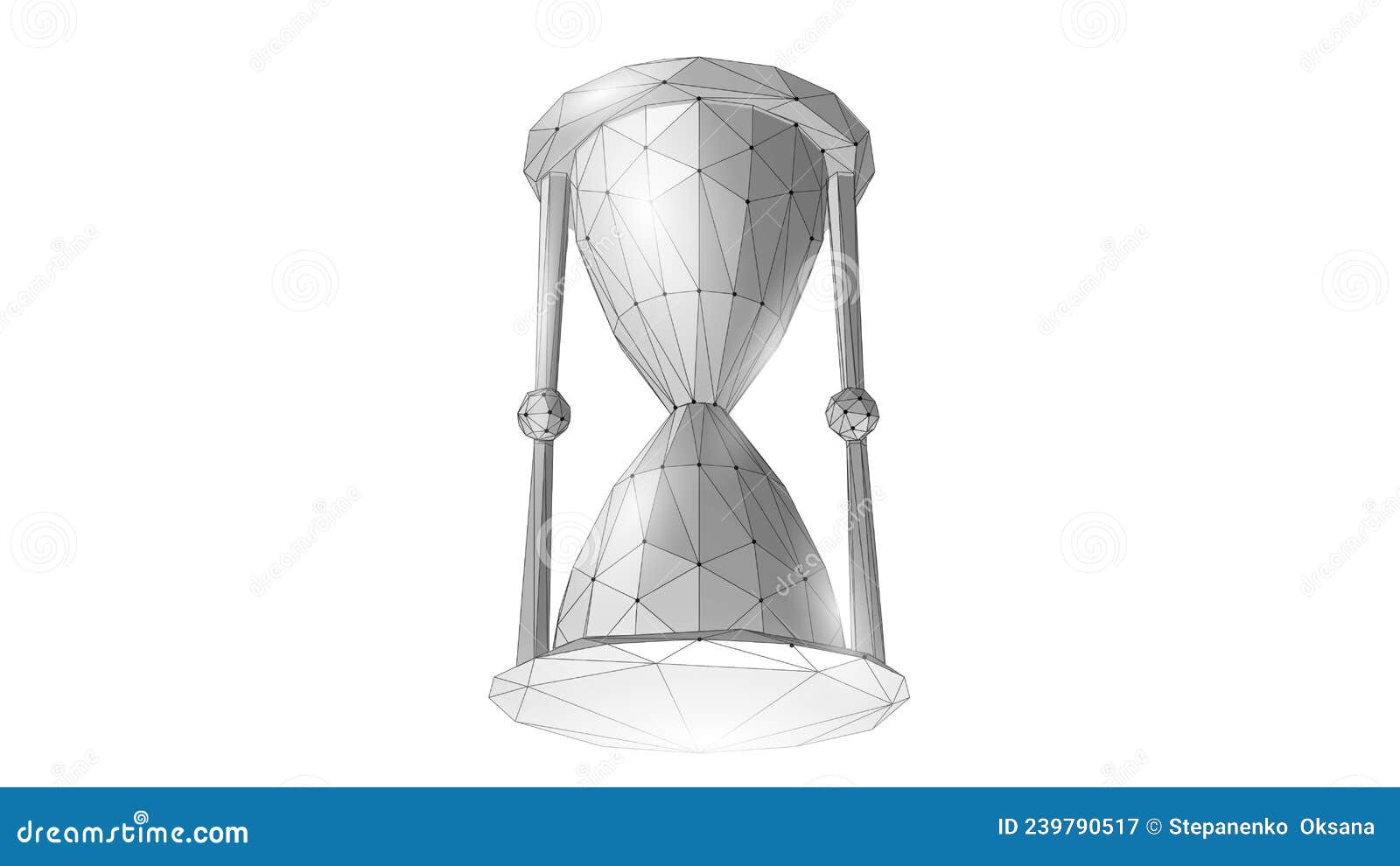 3D Hourglass Time Flow Clock. Business Strategy Countdown Work Deadline ...