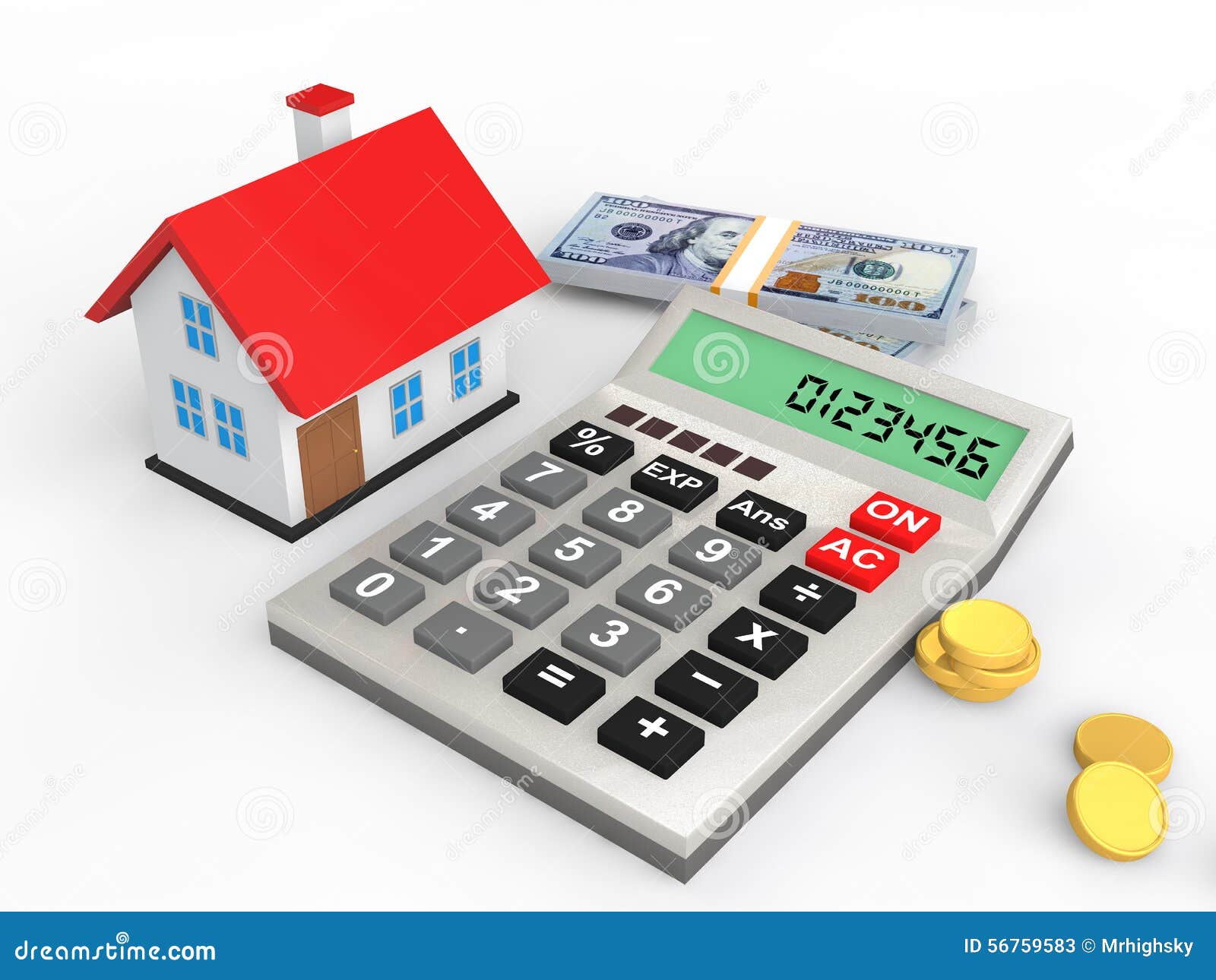 3d house budget concept stock illustration. Illustration of house ...