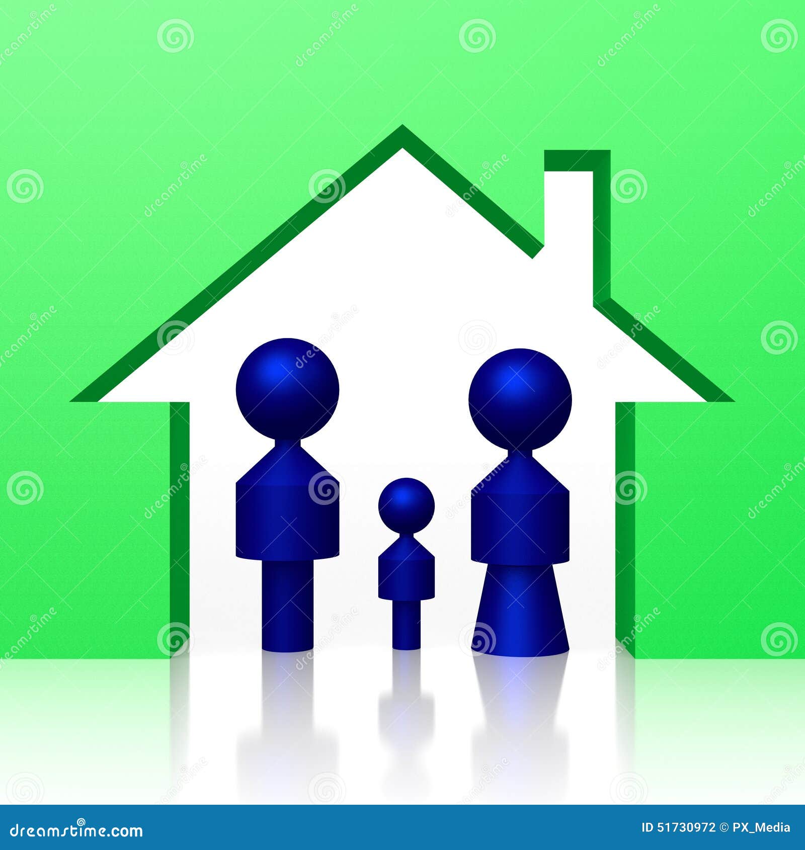 3D house, family symbol... stock illustration. Illustration of outline ...