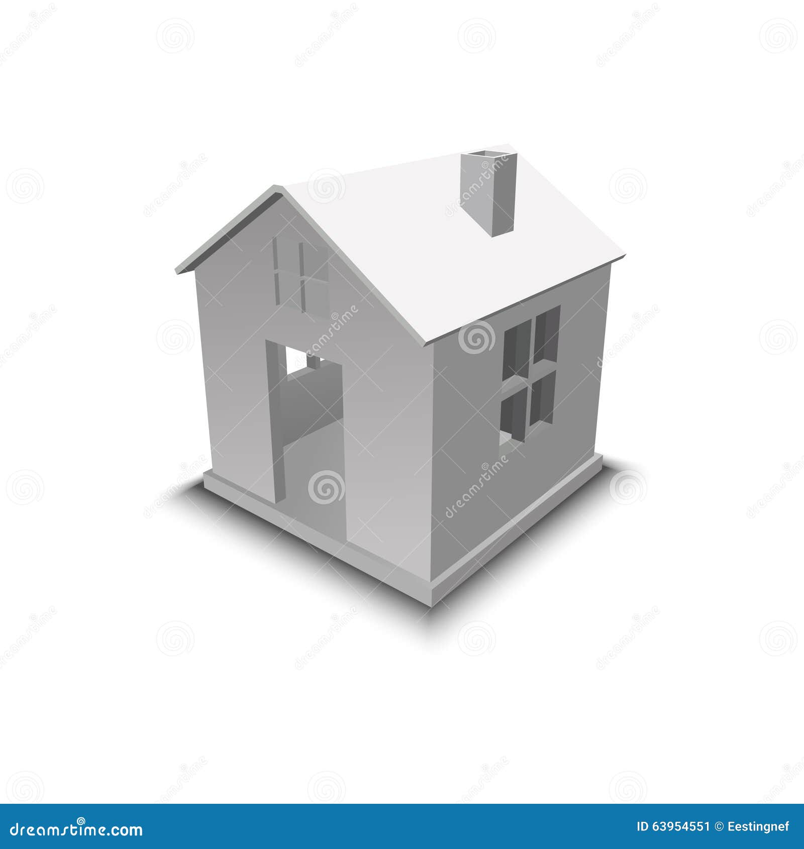 3D house icon. stock vector. Illustration of perspective - 63954551