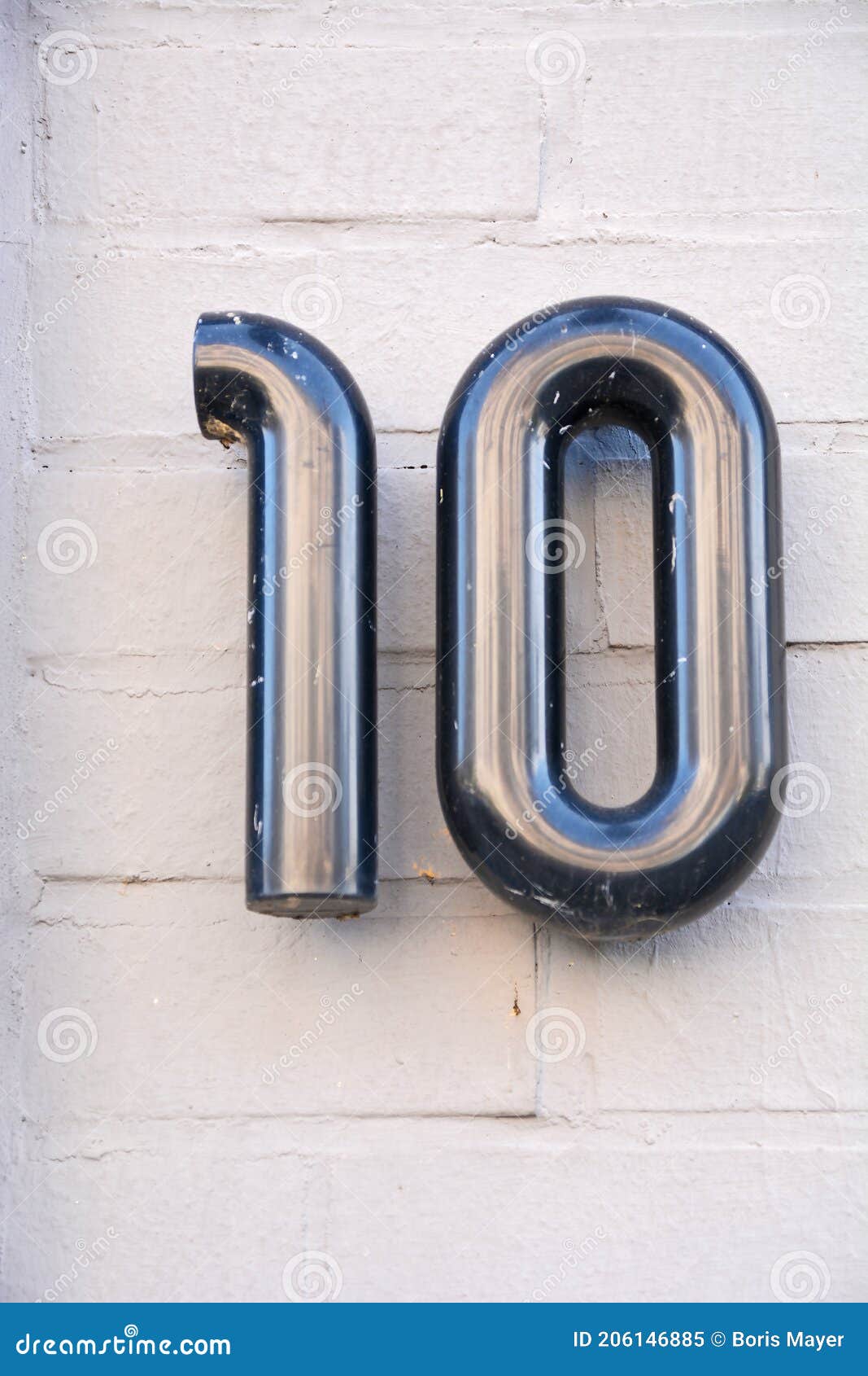 A House Number Plaque, Showing the Number Ten 10 Stock Image - Image of ...