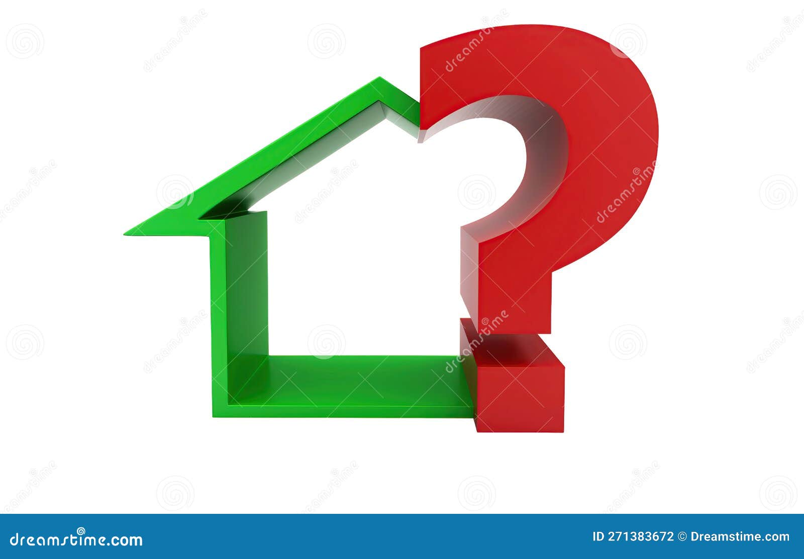 3d House Question Mark Concept Stock Illustration - Illustration of ...