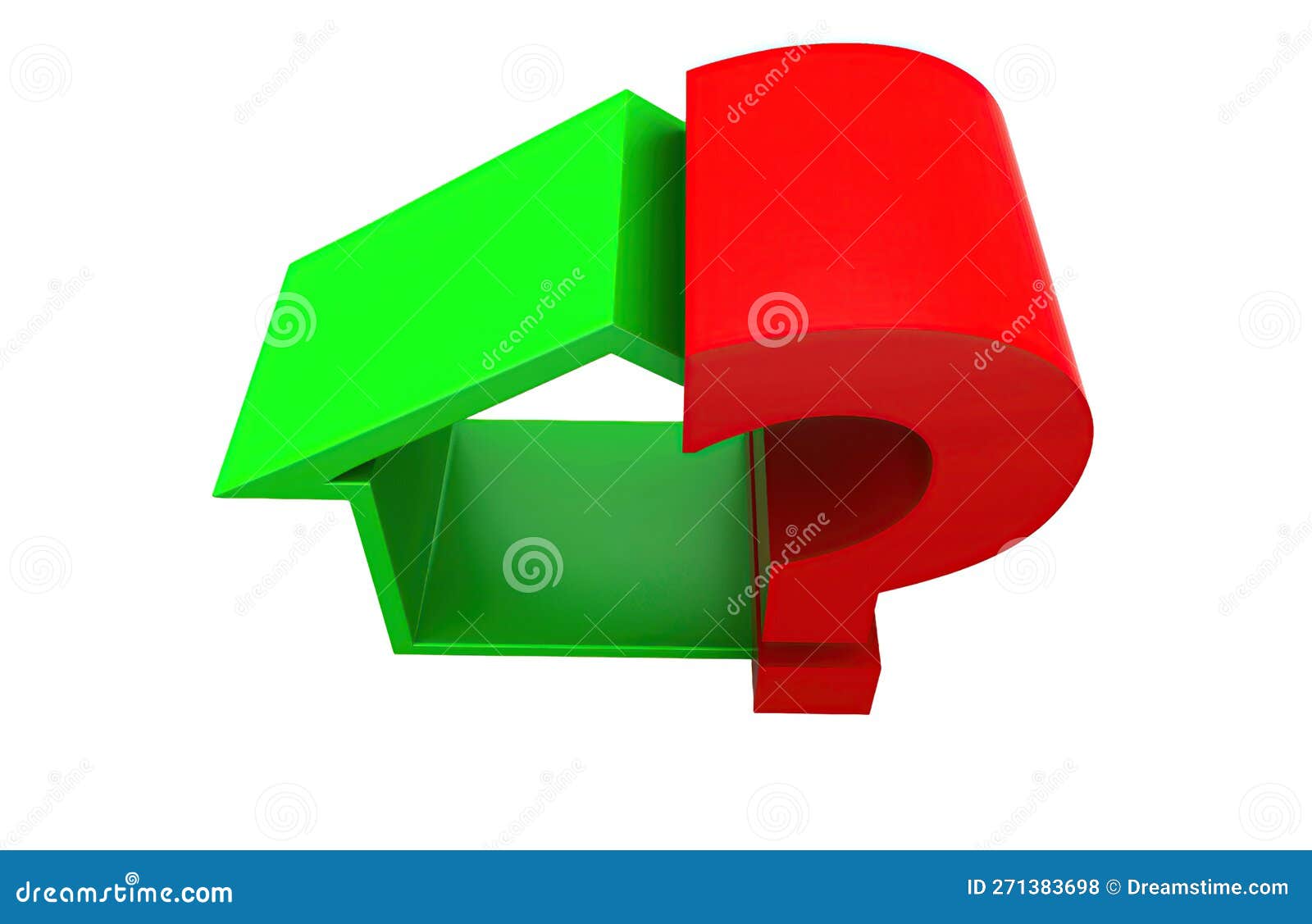 3d House Question Mark Concept Stock Illustration - Illustration of ...