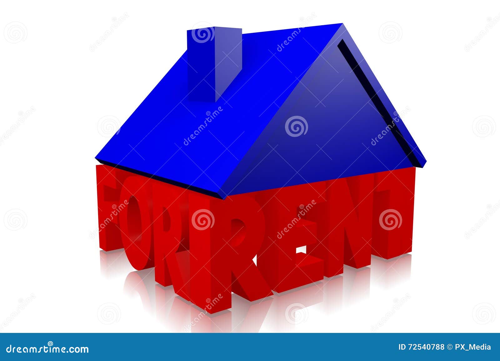 3D house for rent concept stock illustration. Illustration of sign ...