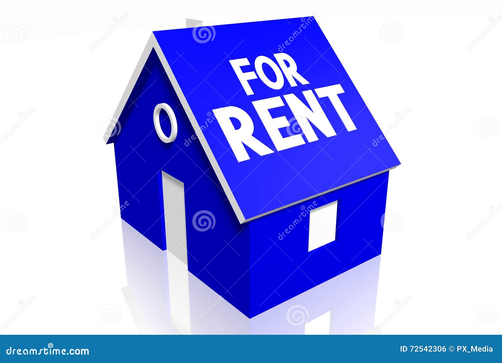 3D house for rent concept stock illustration. Illustration of home ...