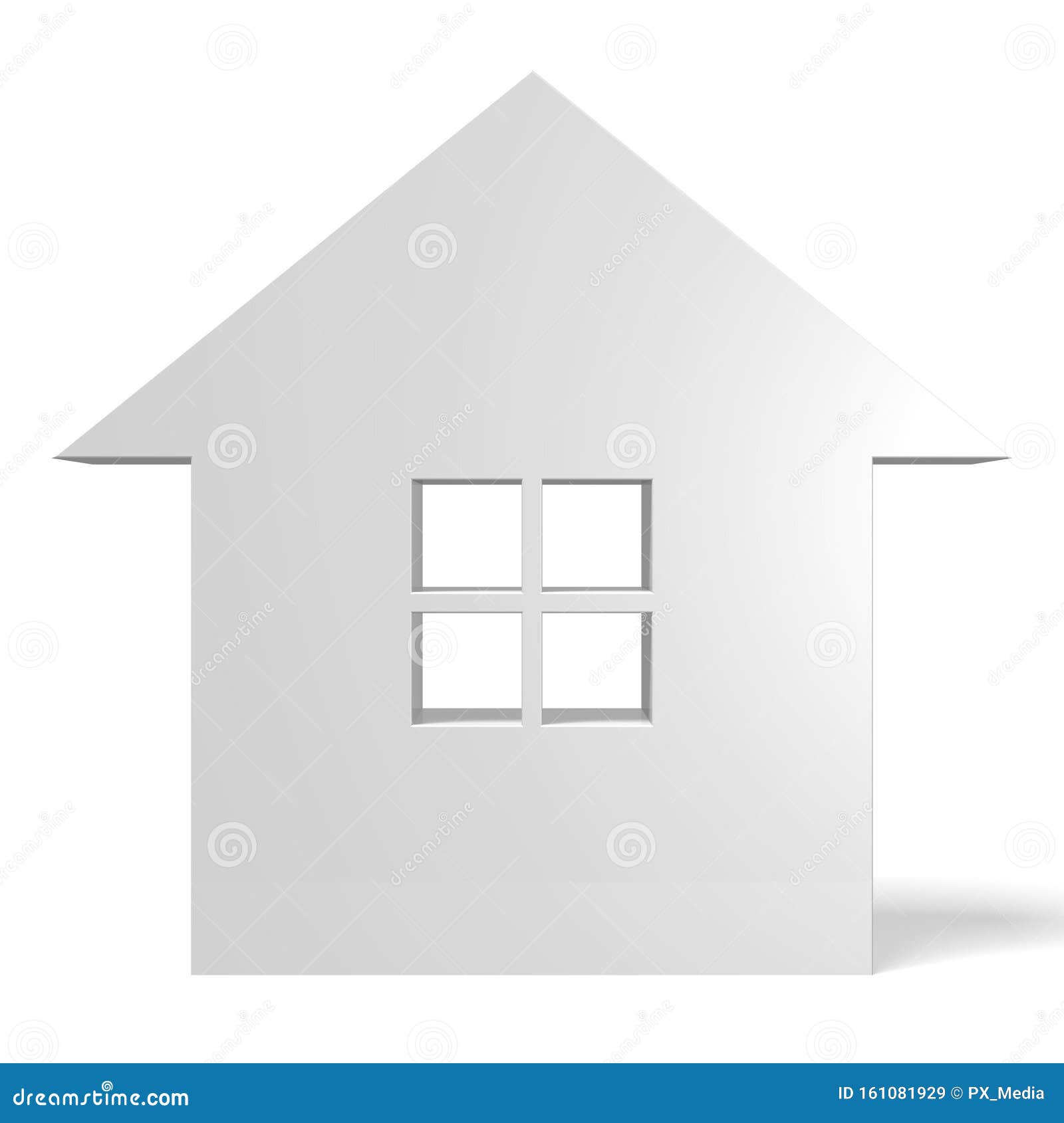 3D Geometrical House Shape - Isolated on White Background Stock ...