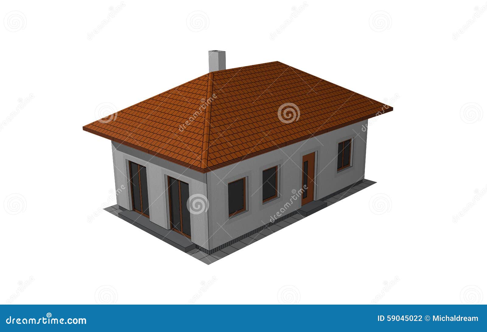 3D house - view 03 stock illustration. Illustration of build - 59045022