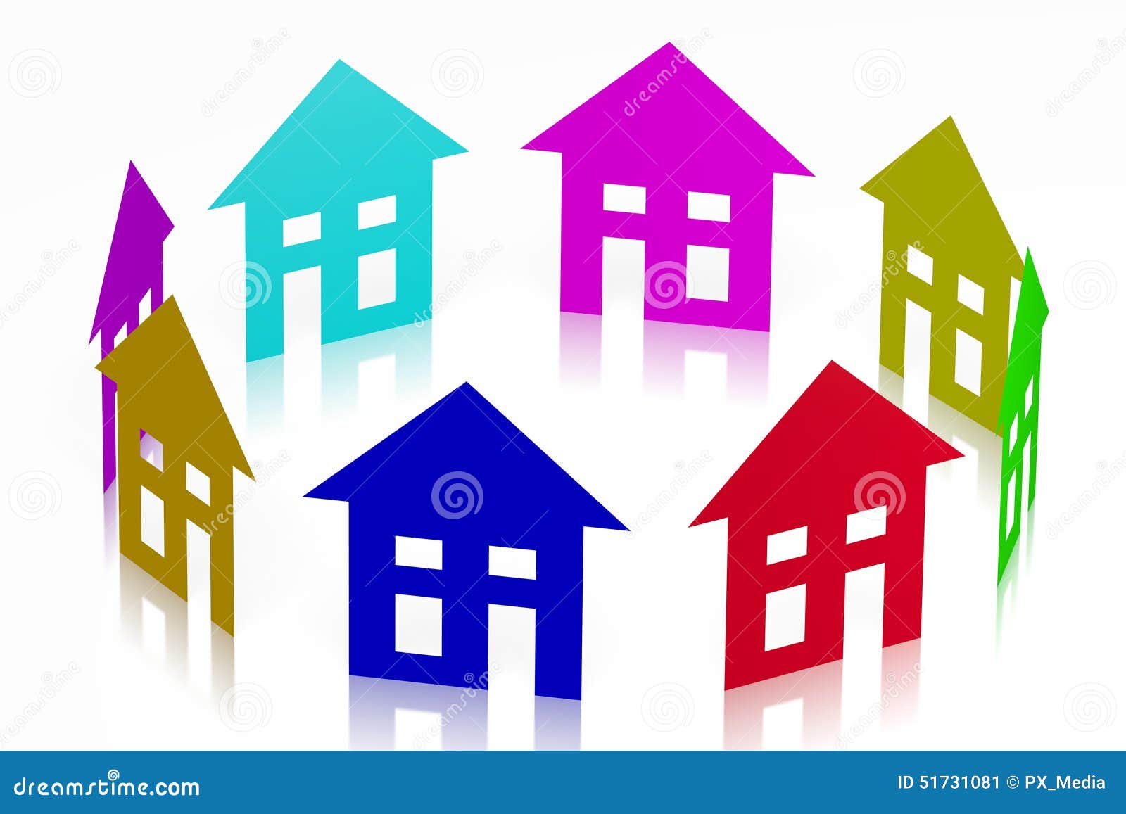 3D houses... stock illustration. Illustration of concepts - 51731081