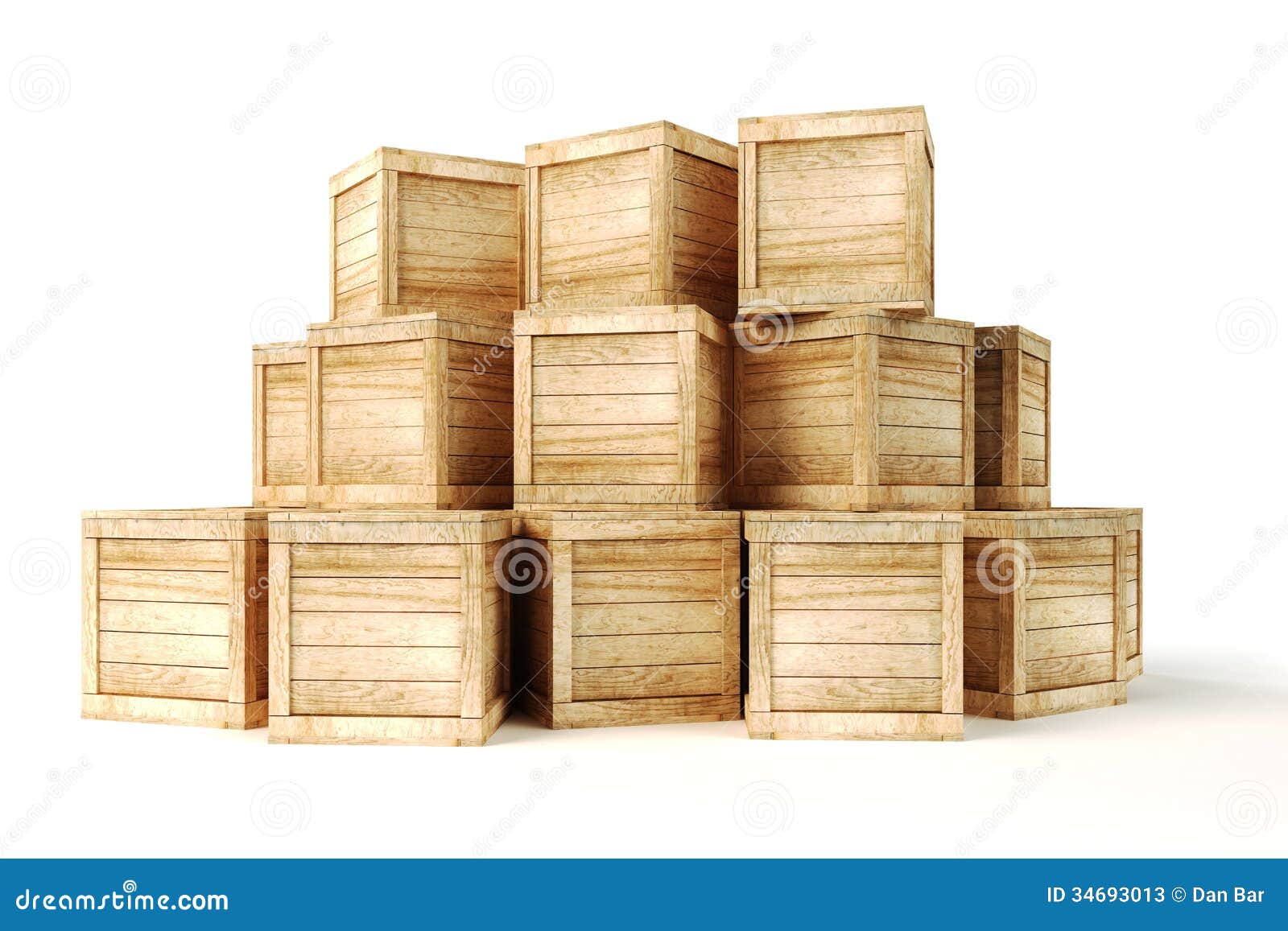 3d houten dozen stock illustratie. Illustration of geïsoleerd - 34693013