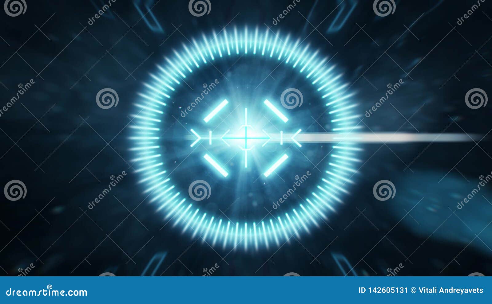 2D HUD Animation of a Target with a Background of Anamorphic Highlights ...