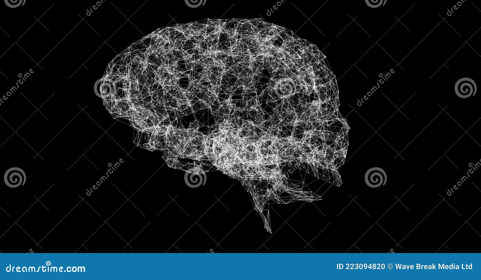 3D Human Brain Spinning Against Black Background Stock Illustration ...