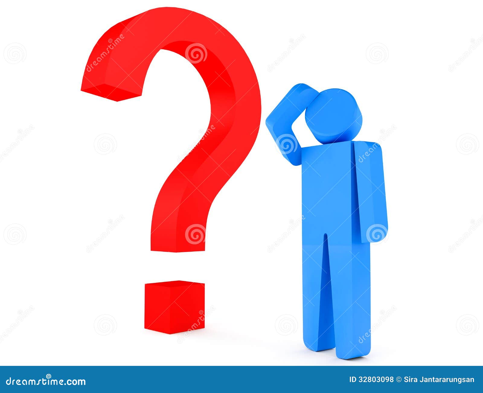3d Human Character Questions Stock Illustration - Illustration of ...