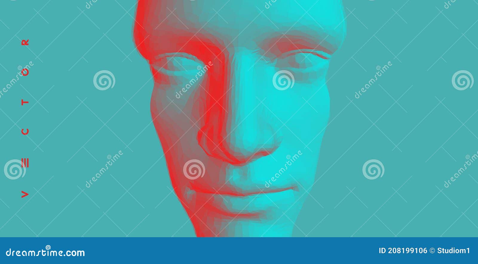 3D Human Face. Technology and Robotics Concept. Anonymous Social ...