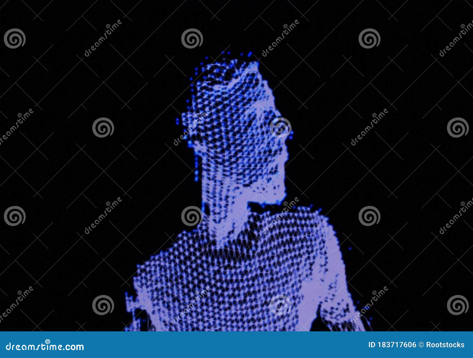 3D Human Figure in Polygonal Mesh Stock Illustration - Illustration of ...