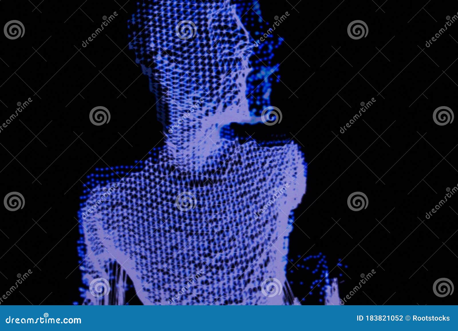 3D Human Figure in Polygonal Mesh Stock Photo - Image of graphics ...