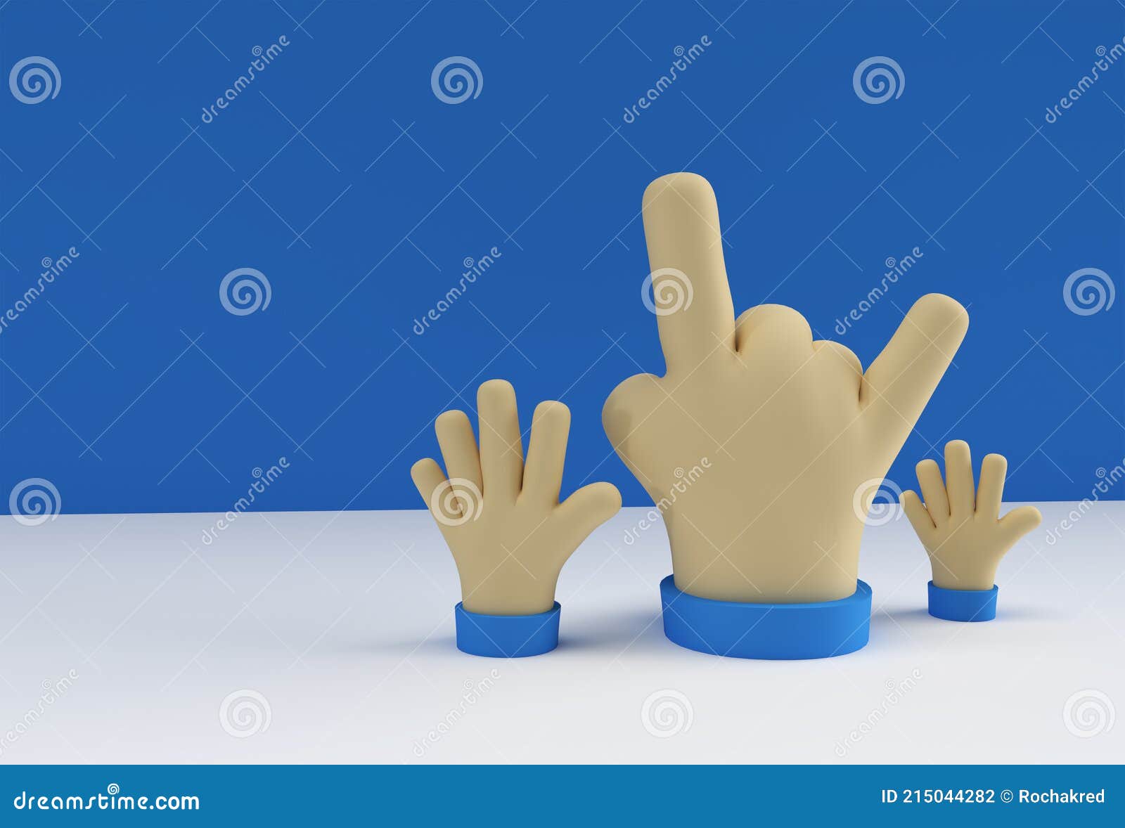 3D Human Hand Gesture Symbol Design, 3D Render Illustration Stock ...