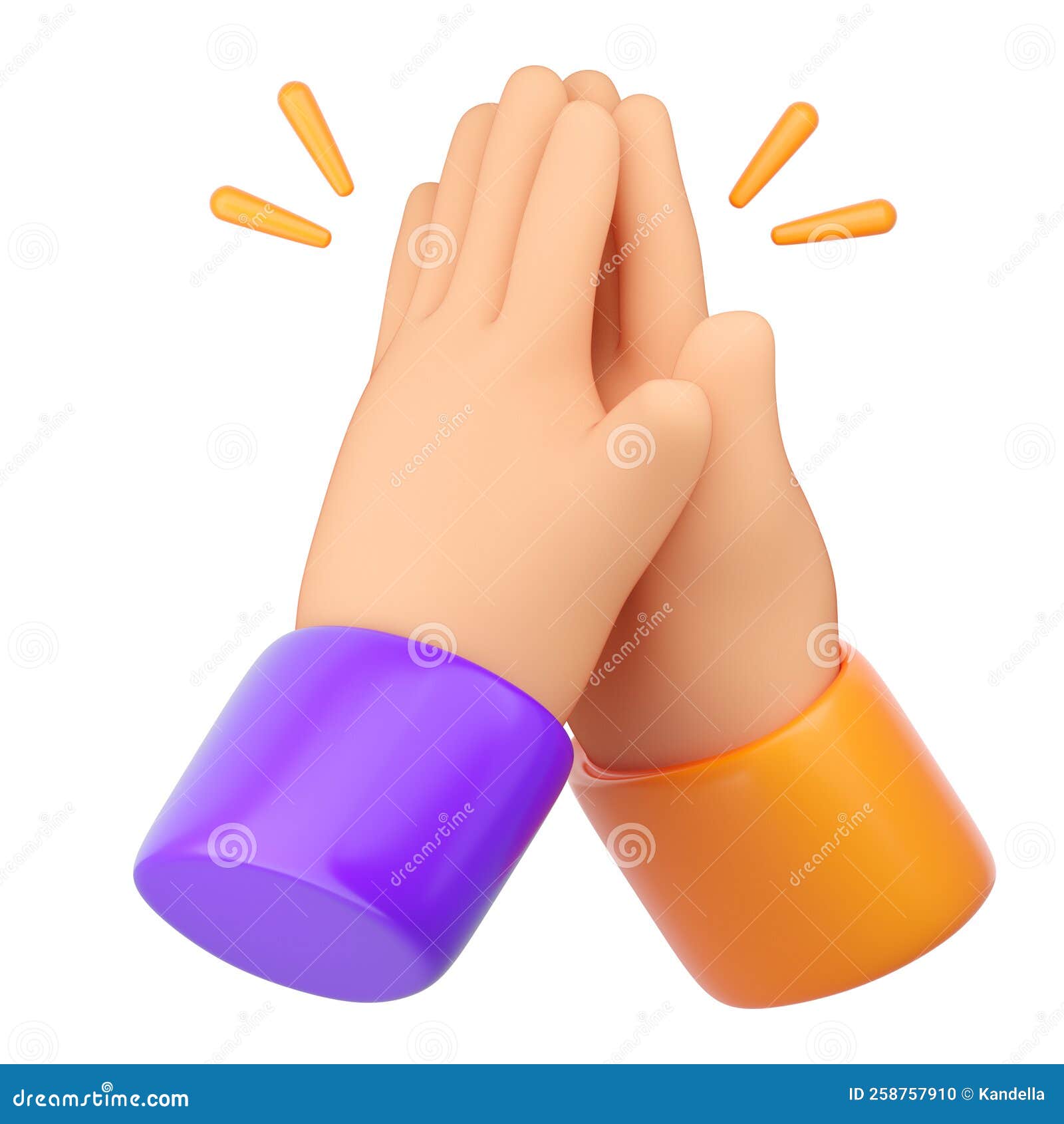 3d Human Hands Clapping and Applause. Stock Illustration - Illustration ...