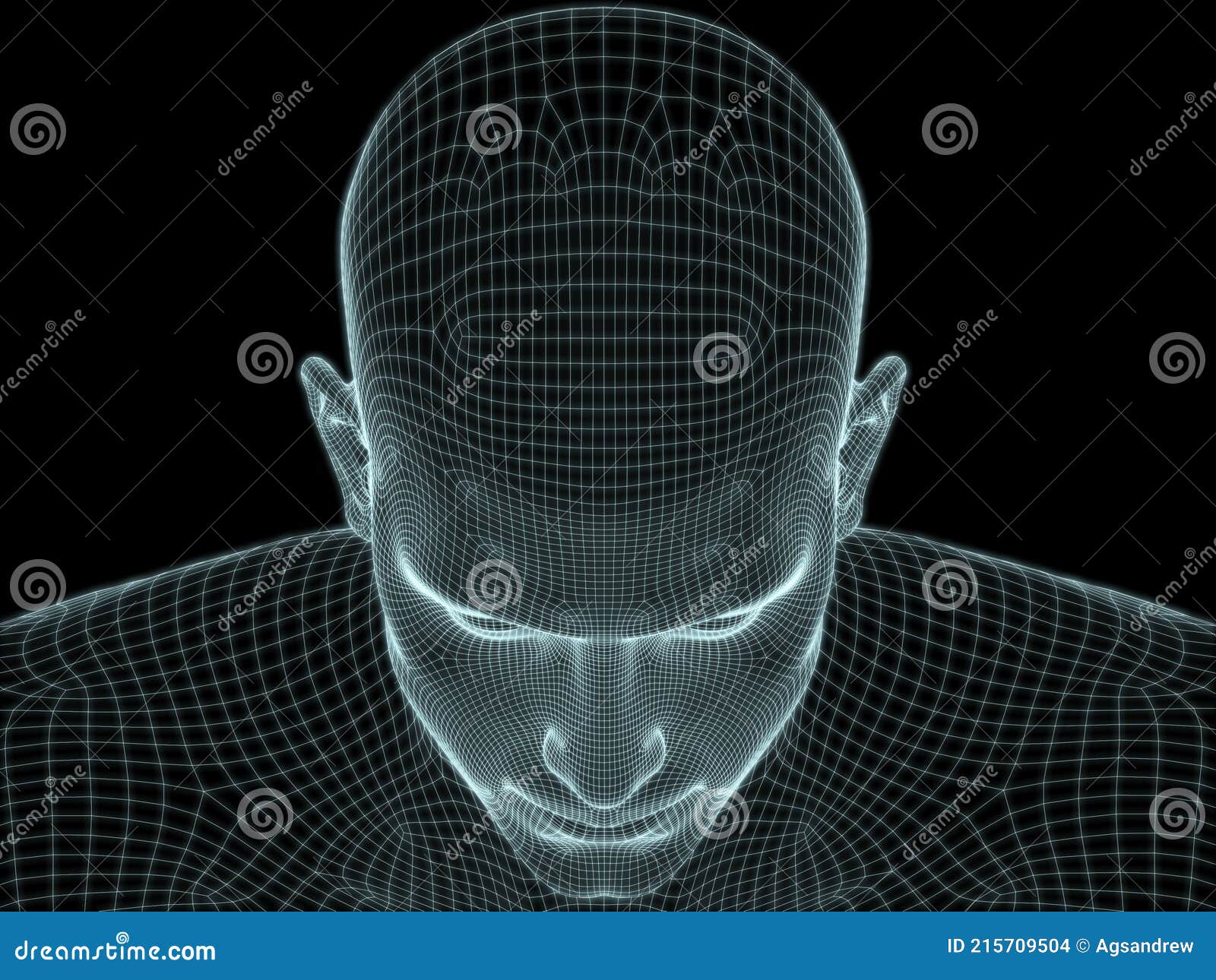 3D Human Head stock illustration. Illustration of intellect - 215709504