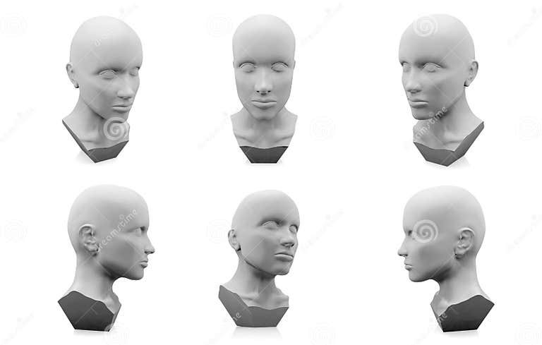 3D human head mannequin stock image. Image of dimensions - 59718575
