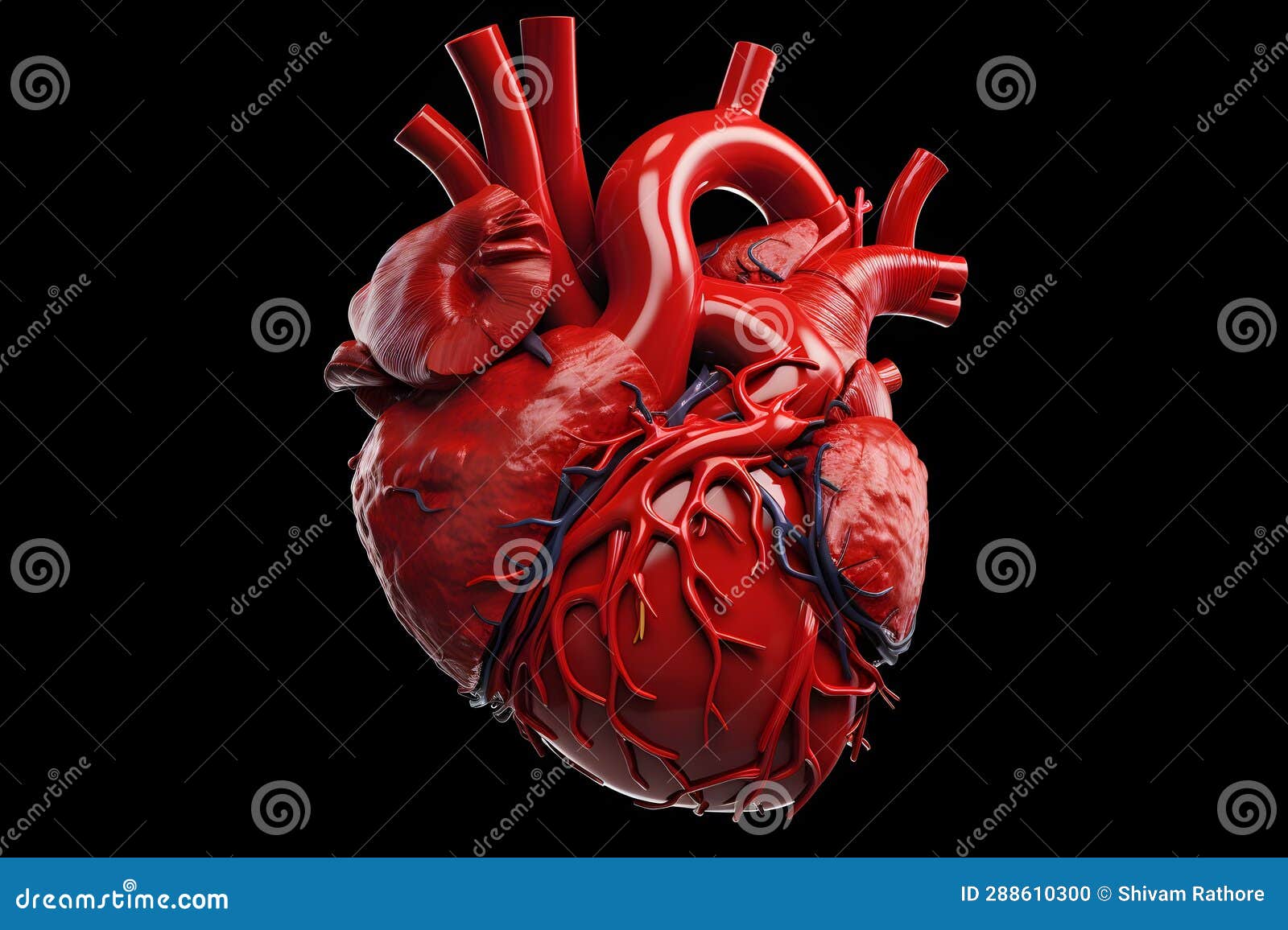 3D Human Heart. AI Generated Stock Illustration - Illustration of organ ...